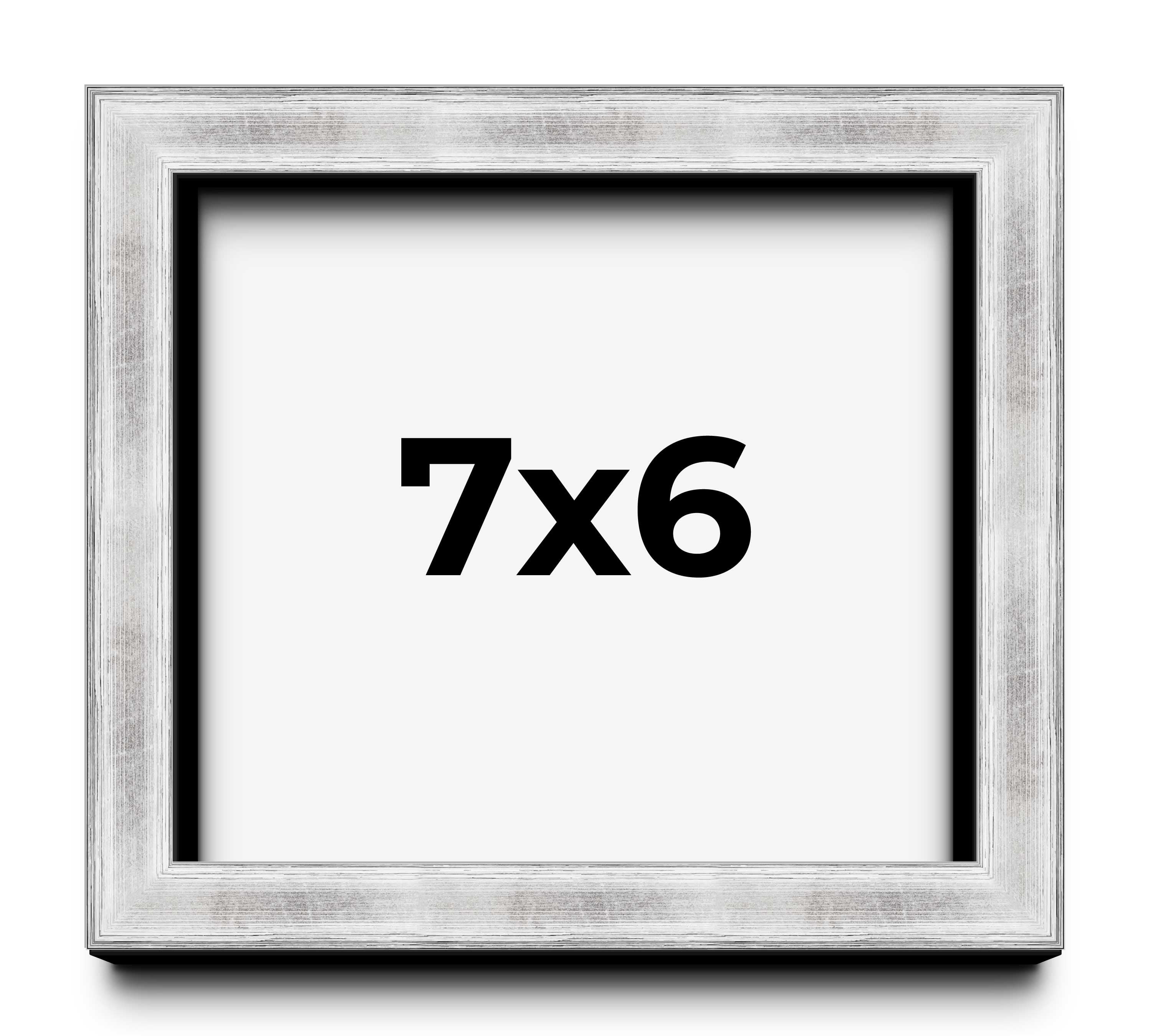 7x6 Frame Brushed Silver Solid Wood Picture Frame | 0.75 Inch Moulding ...