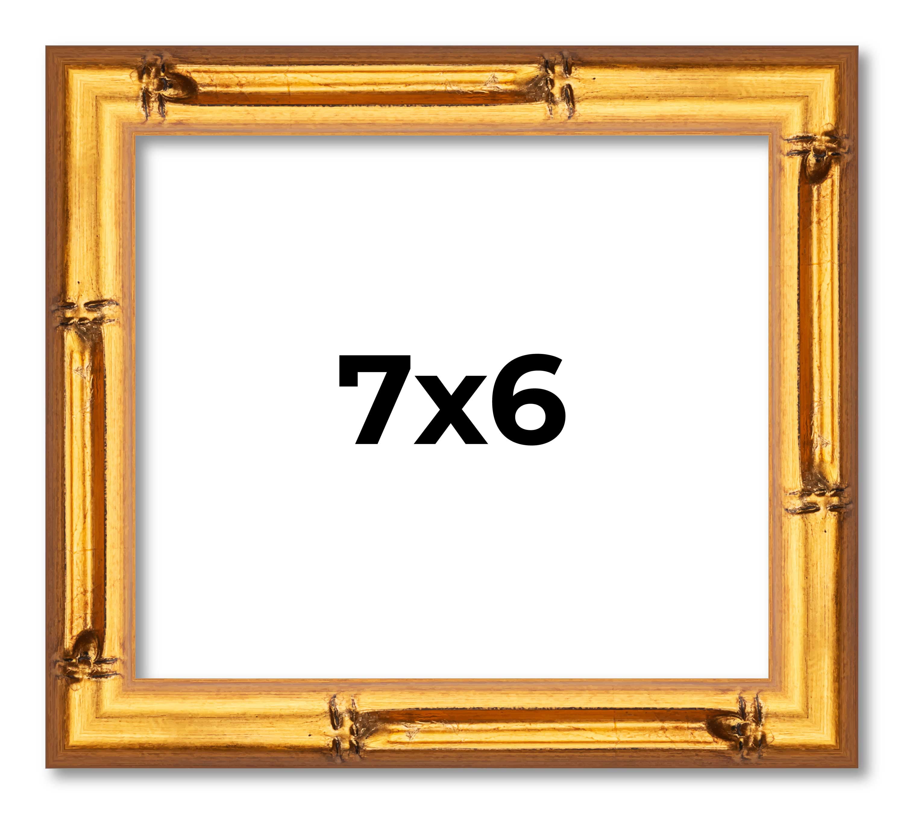 7x6 Frame Gold Bamboo Solid Wood Picture Frame | 1 Inch Moulding Width ...