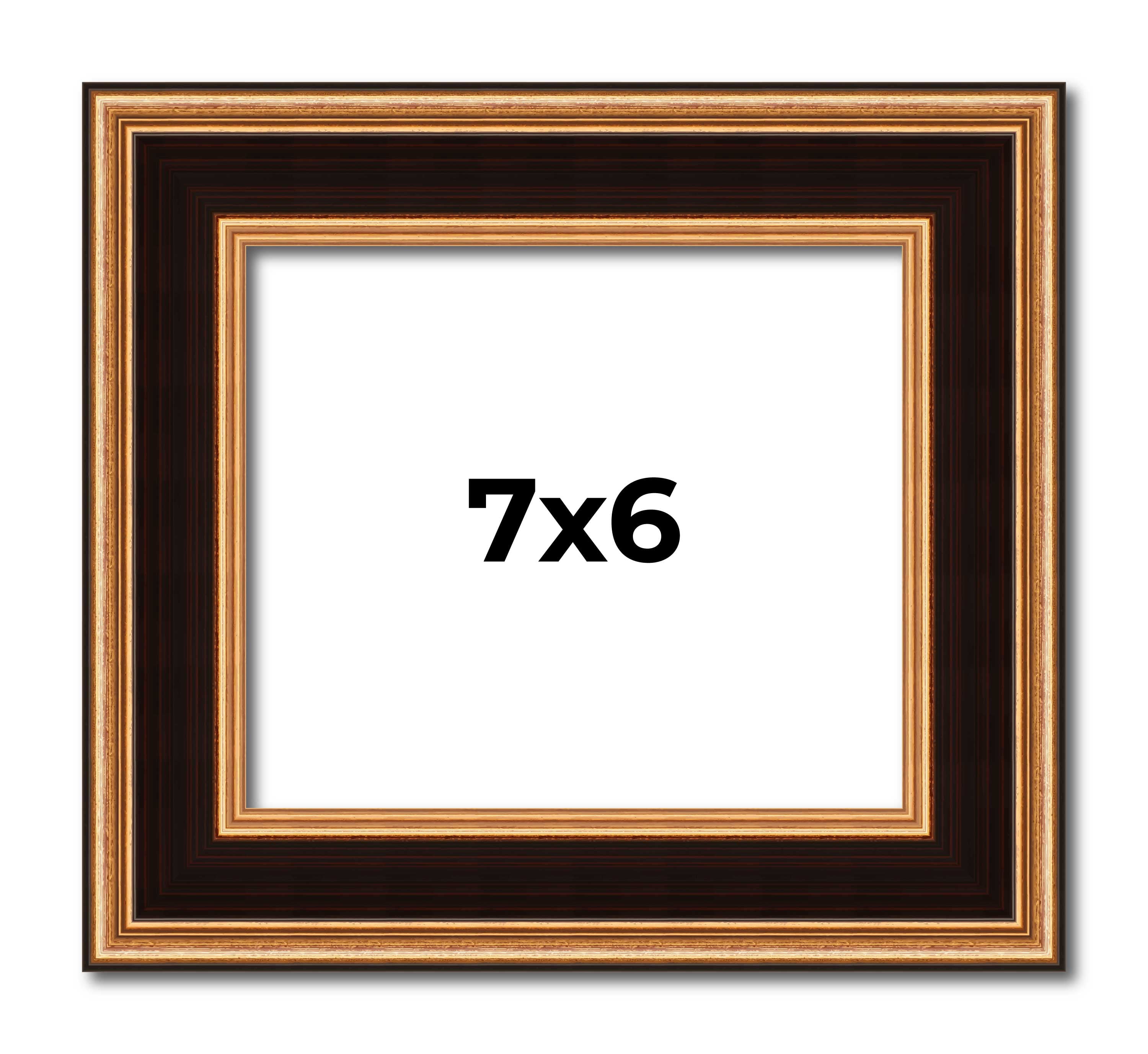 7x6 Frame Gold Brown Plein Air Vintage Solid Wood Picture Frame | 1.75 ...