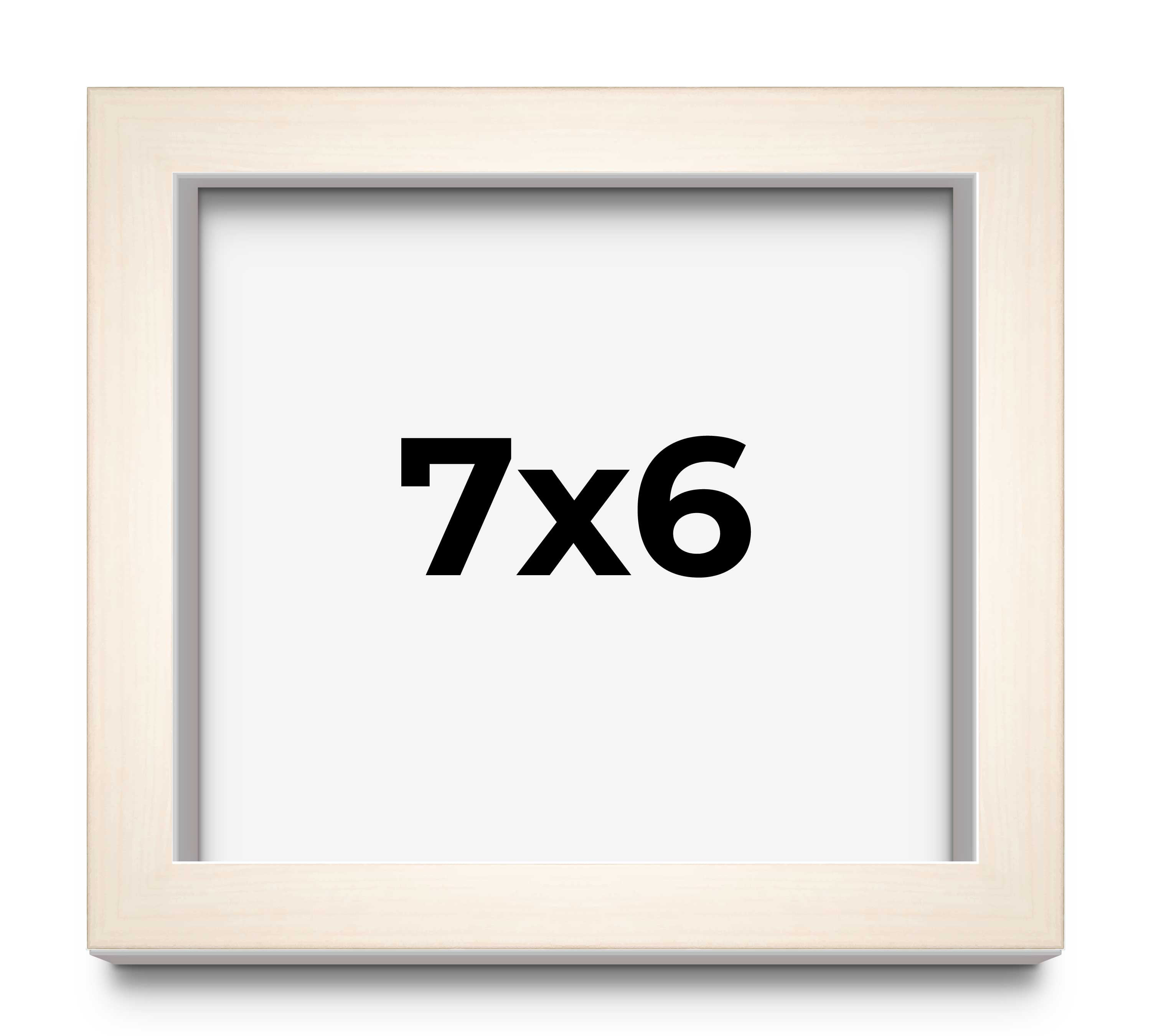 7x6 Frame White Wash Solid Wood Picture Frame | 0.75 Inch Moulding ...
