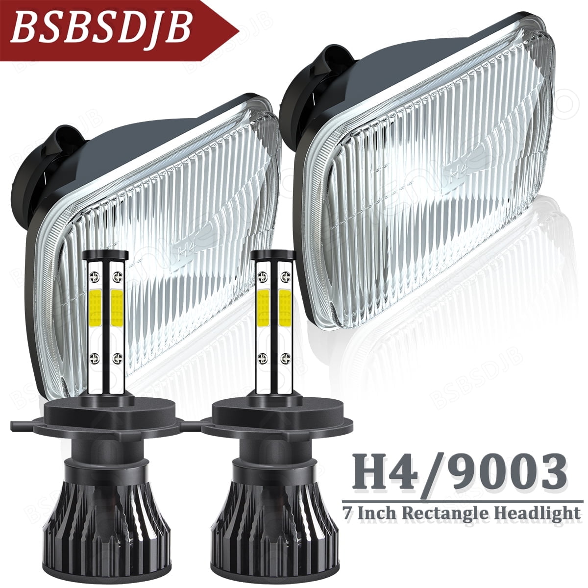 7x6 Inch Rectangle Housing LED Headlight Bulb for Chevy S10 Blazer Gmc ...