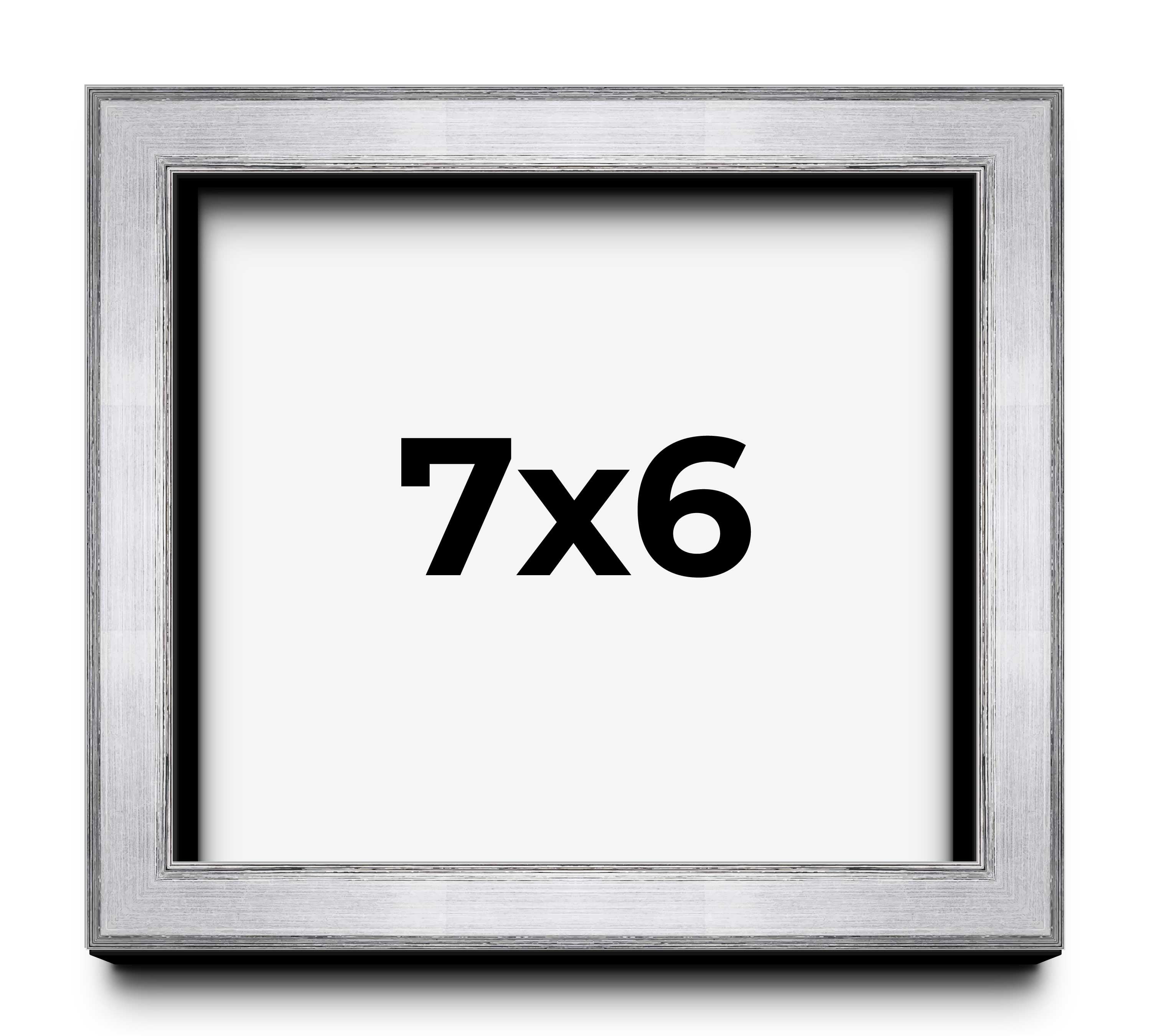 7x6 Shadow Box Frame Silver | 1.375 Inches Deep Real Wood Contemporary ...