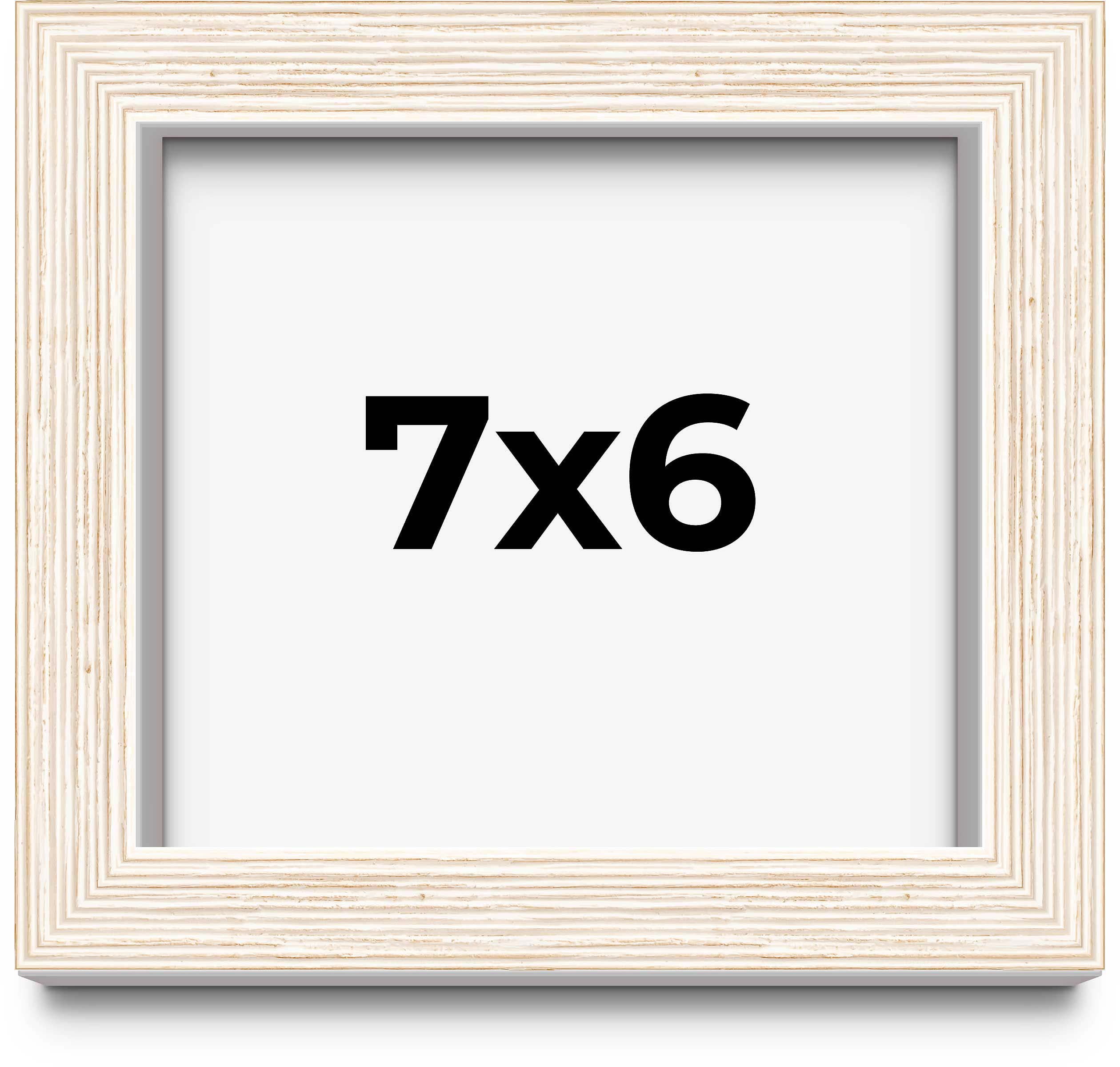 7x6 Shadow Box Frame White | 1.125 Inches Deep Real Wood Rustic ...
