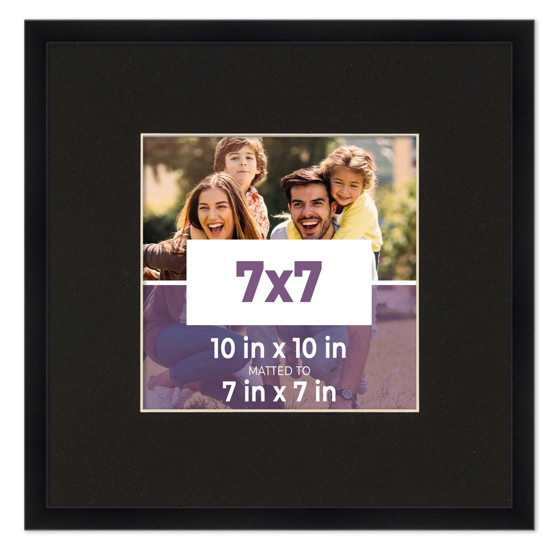 7x7 Frame Black With Black Picture Mat For 7x7 Photo - Black 10x10 ...