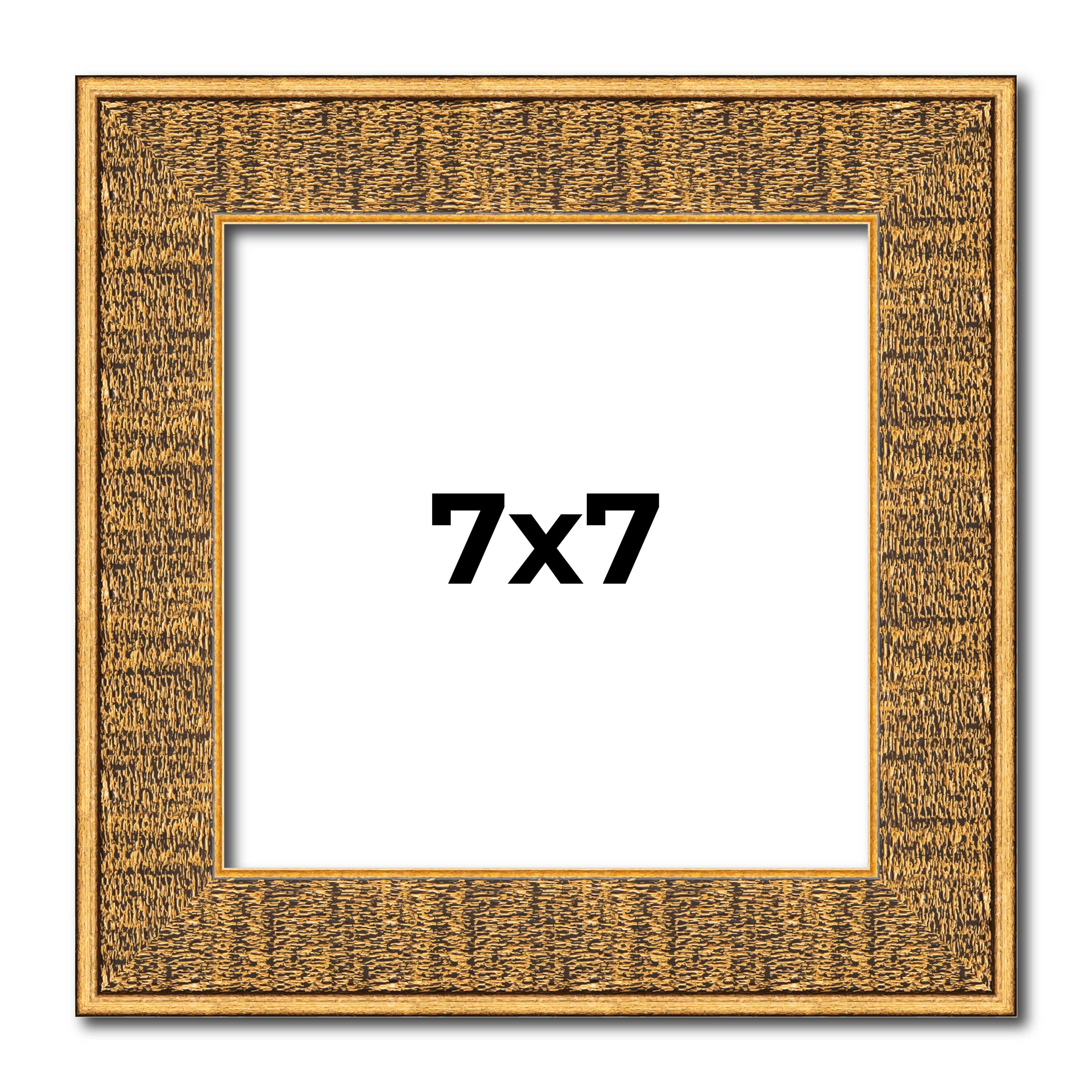7x7 Frame Black and Gold Distressed Solid Wood Sonoma Picture Frame | 1 ...