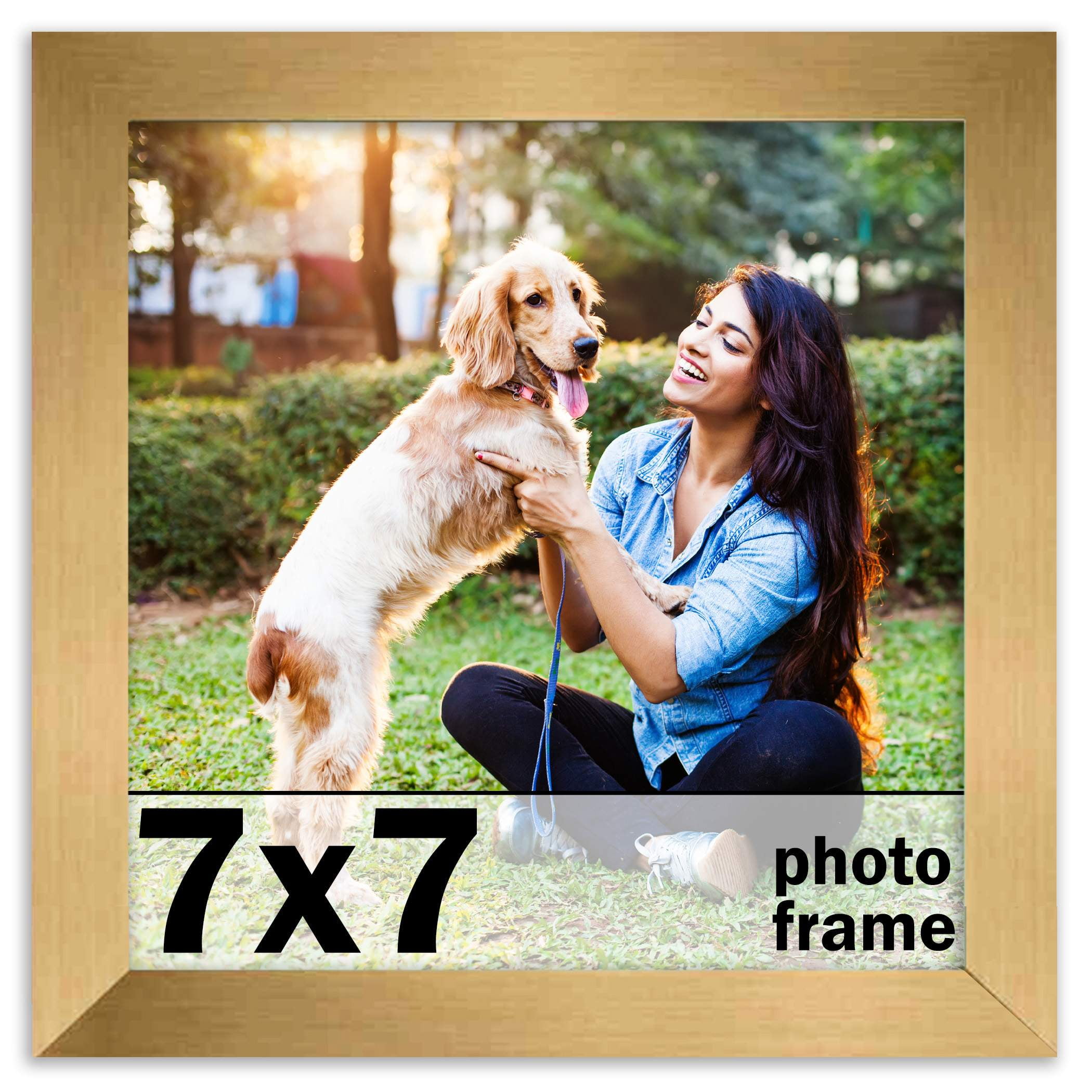 7x7 Frame Gold Bronze Modern Solid Wood Picture Frame | 0.75 Inch ...