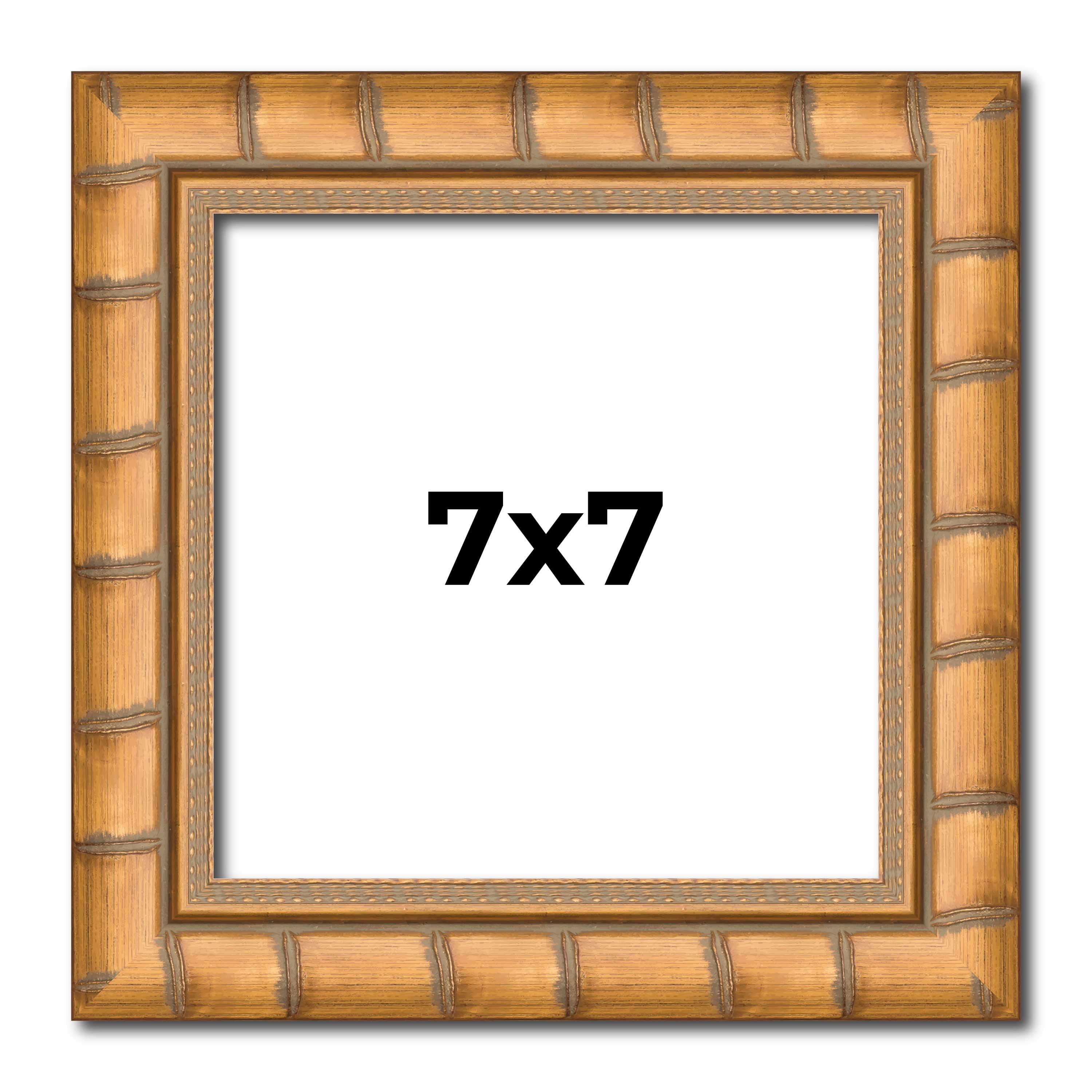 7x7 Frame Gold Real Wood Picture Frame Width 1.5 inches | Interior ...