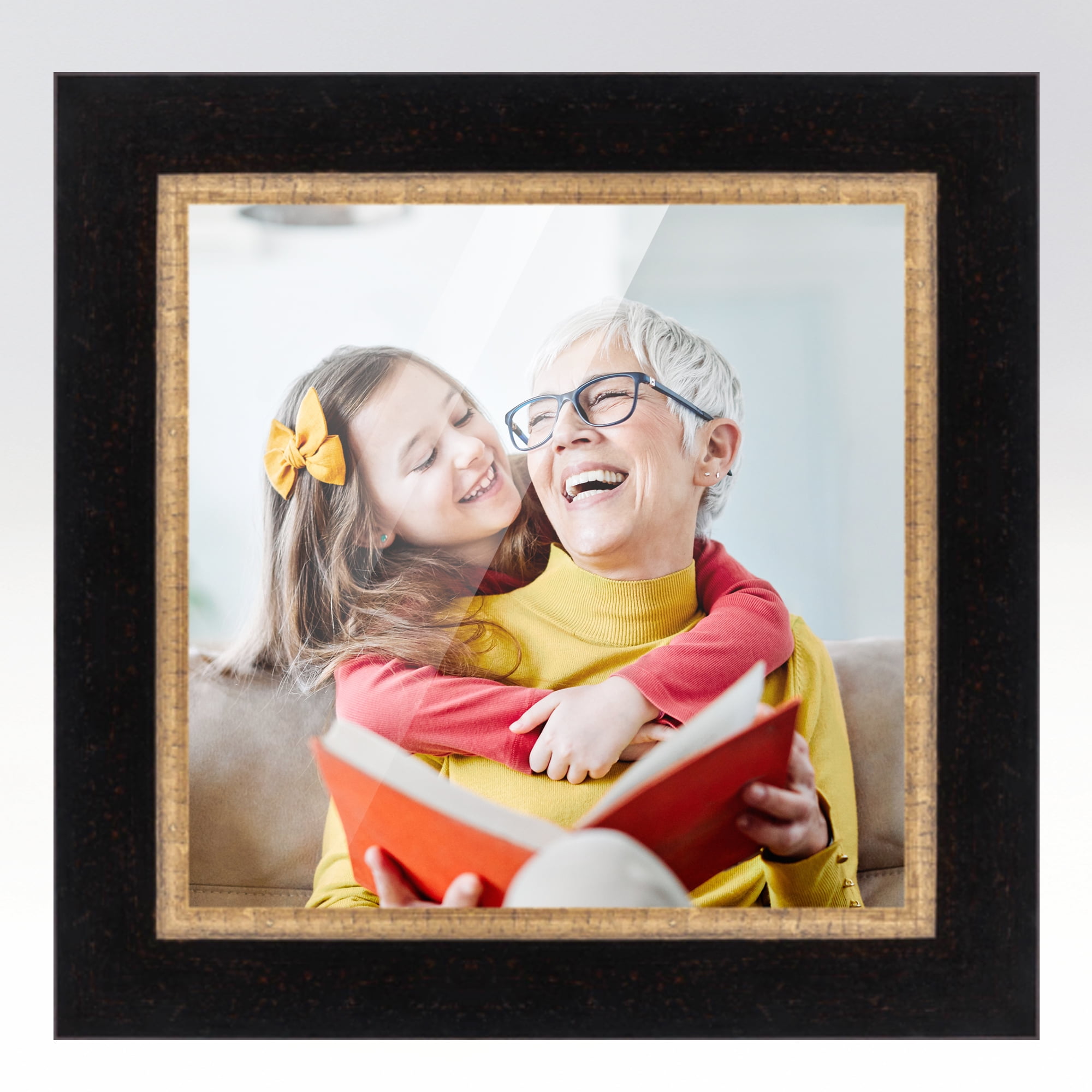 7x7 Frame Gold Real Wood Picture Frame Width 2.25 inches | Interior ...