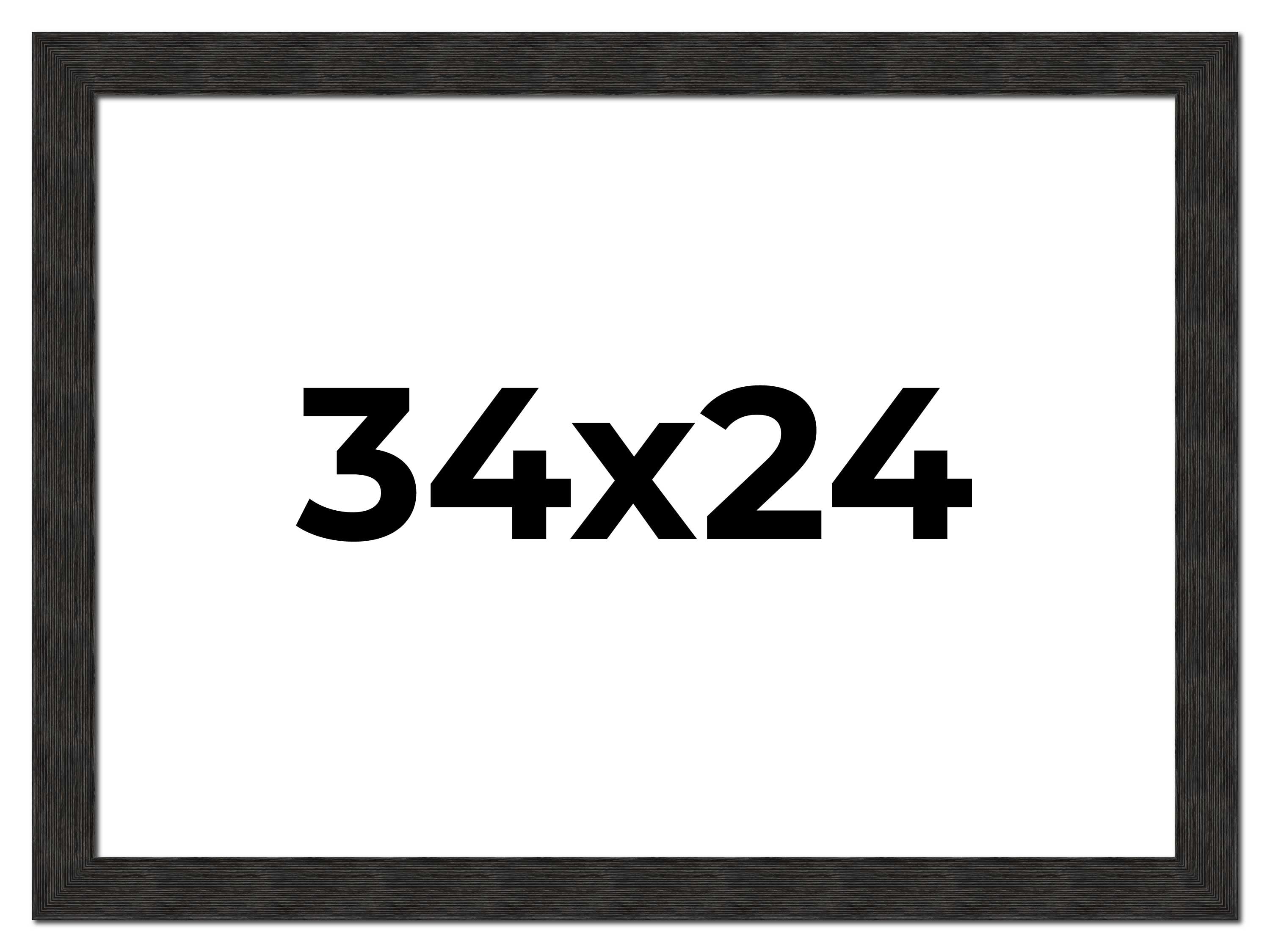 24x34 Contemporary Black Picture Frame - UV Acrylic, Foam Board Backing ...