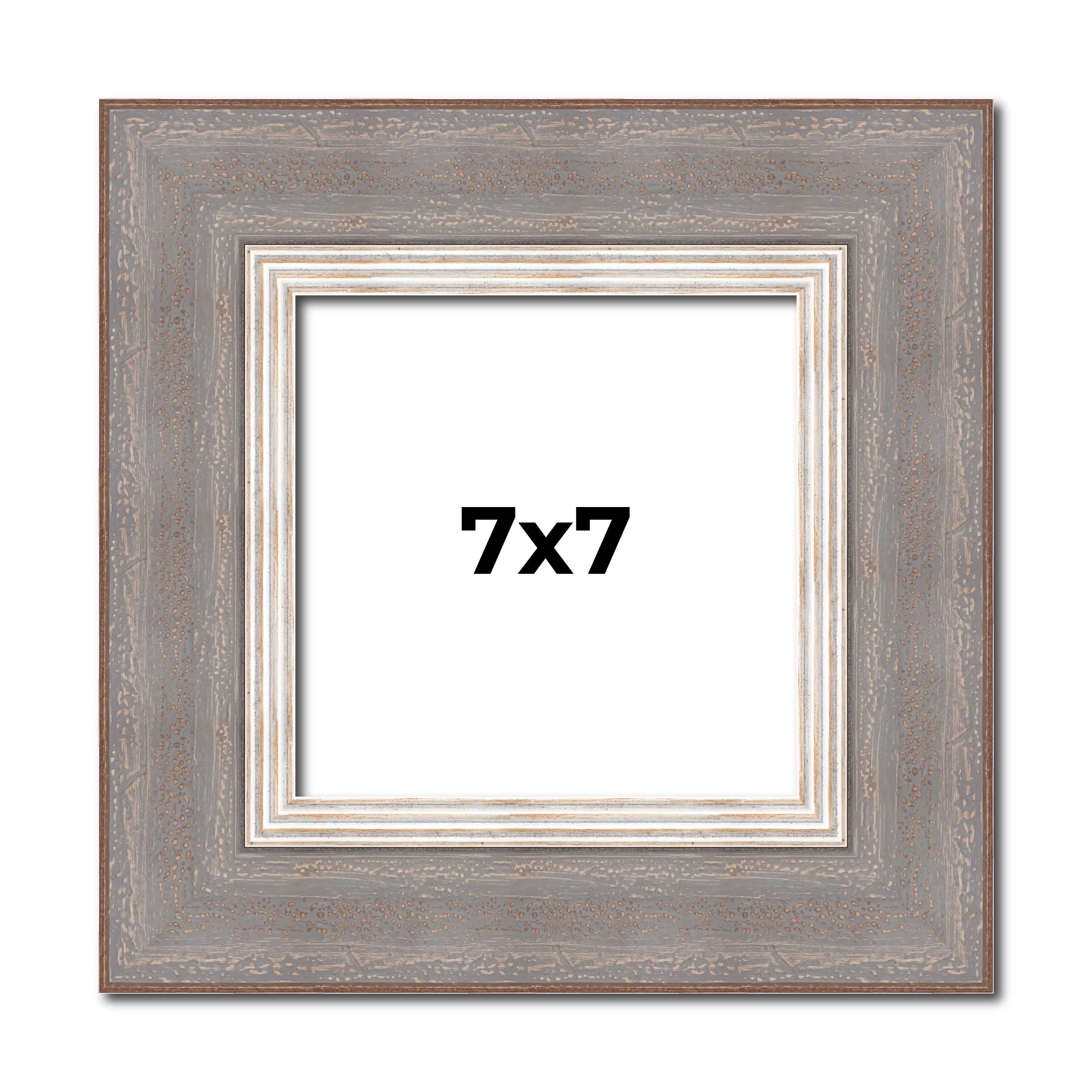 7x7 Frame Grey Real Wood Picture Frame Width 2.75 Inches | Interior ...