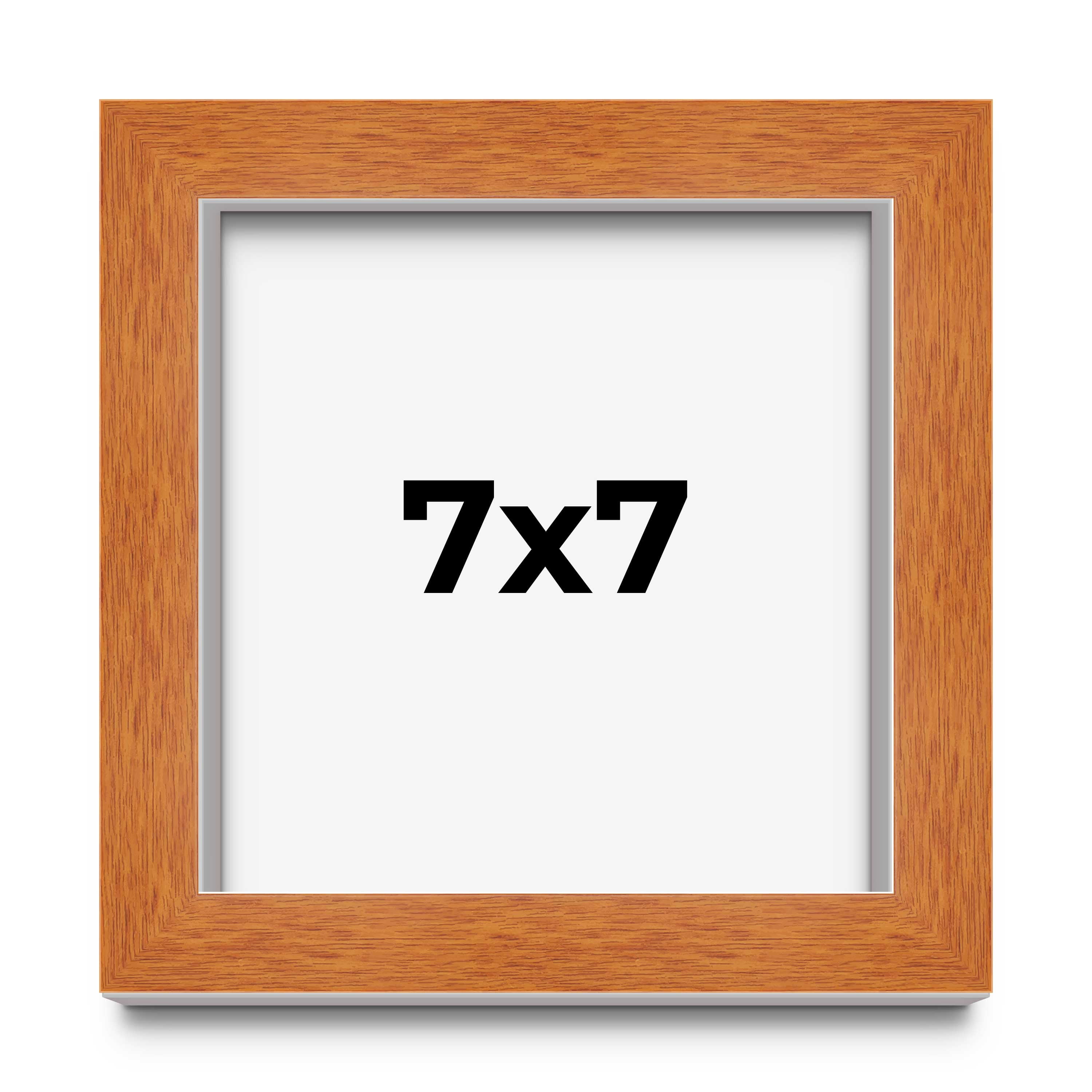 7x7 Frame Honey Pecan Brown Picture Frame - Modern Photo Frame Includes ...