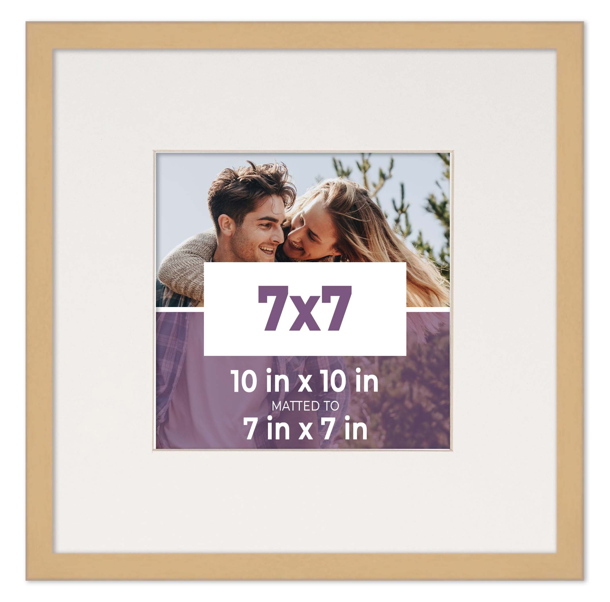 7x7 Frame Natural With White Picture Mat For 7x7 Photo - Natural 10x10 ...