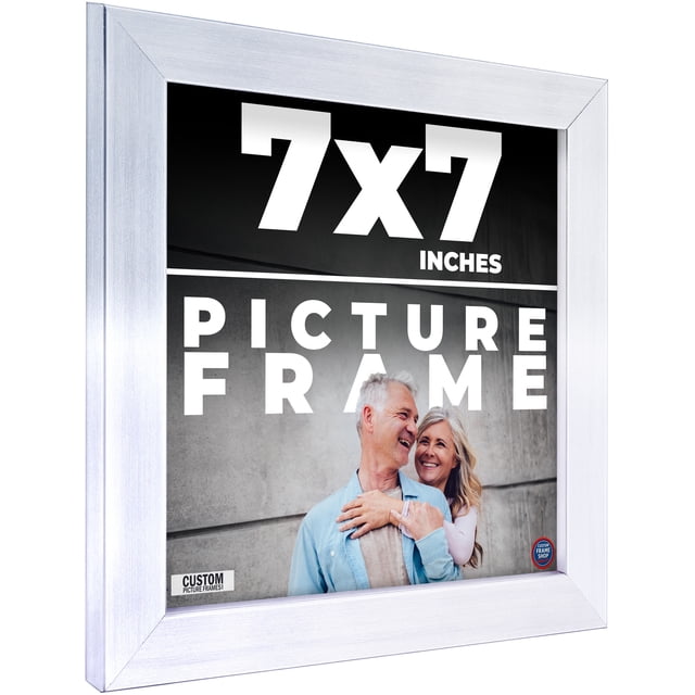 7x7 Frame Silver Stainless Steel Solid Wood Picture Frame | 0.75 Inch ...