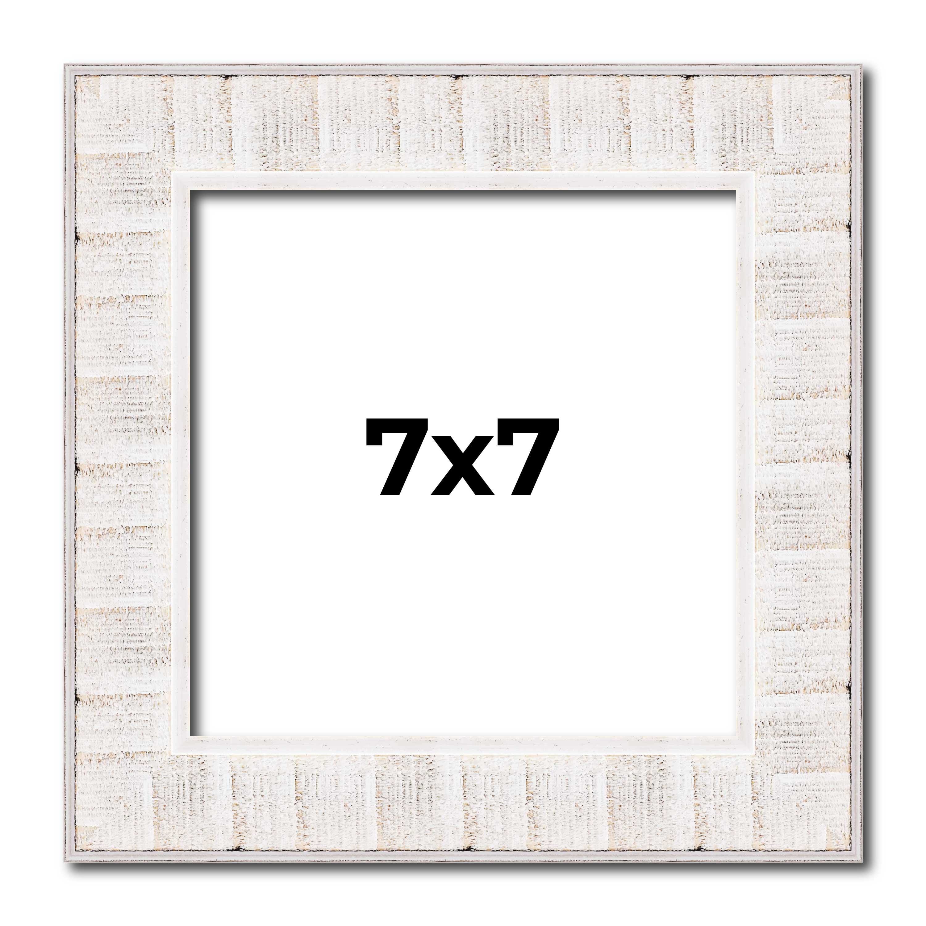 7x7 Frame White Sonoma Rustic Wood Picture Frame | 1.5 Inch Moulding ...