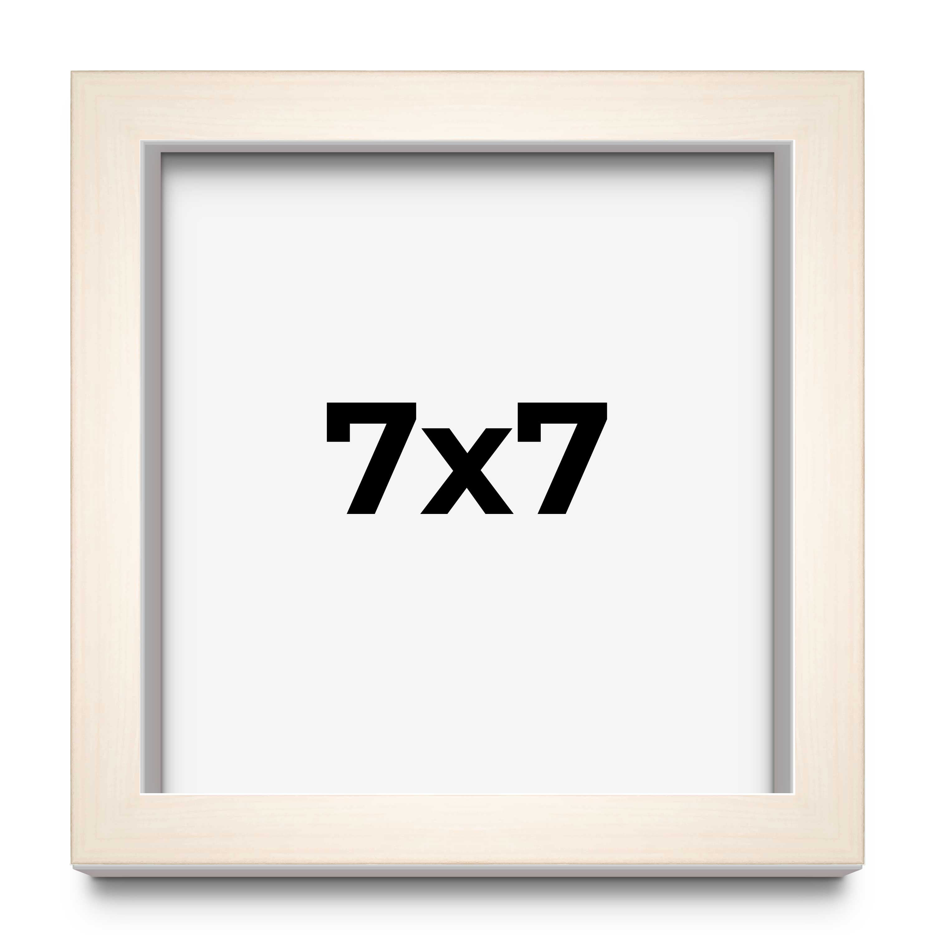 7x7 Frame White Wheat Solid Wood Picture Frame | Moulding Width 0.75 Inches | Interior Depth 0.5 ...