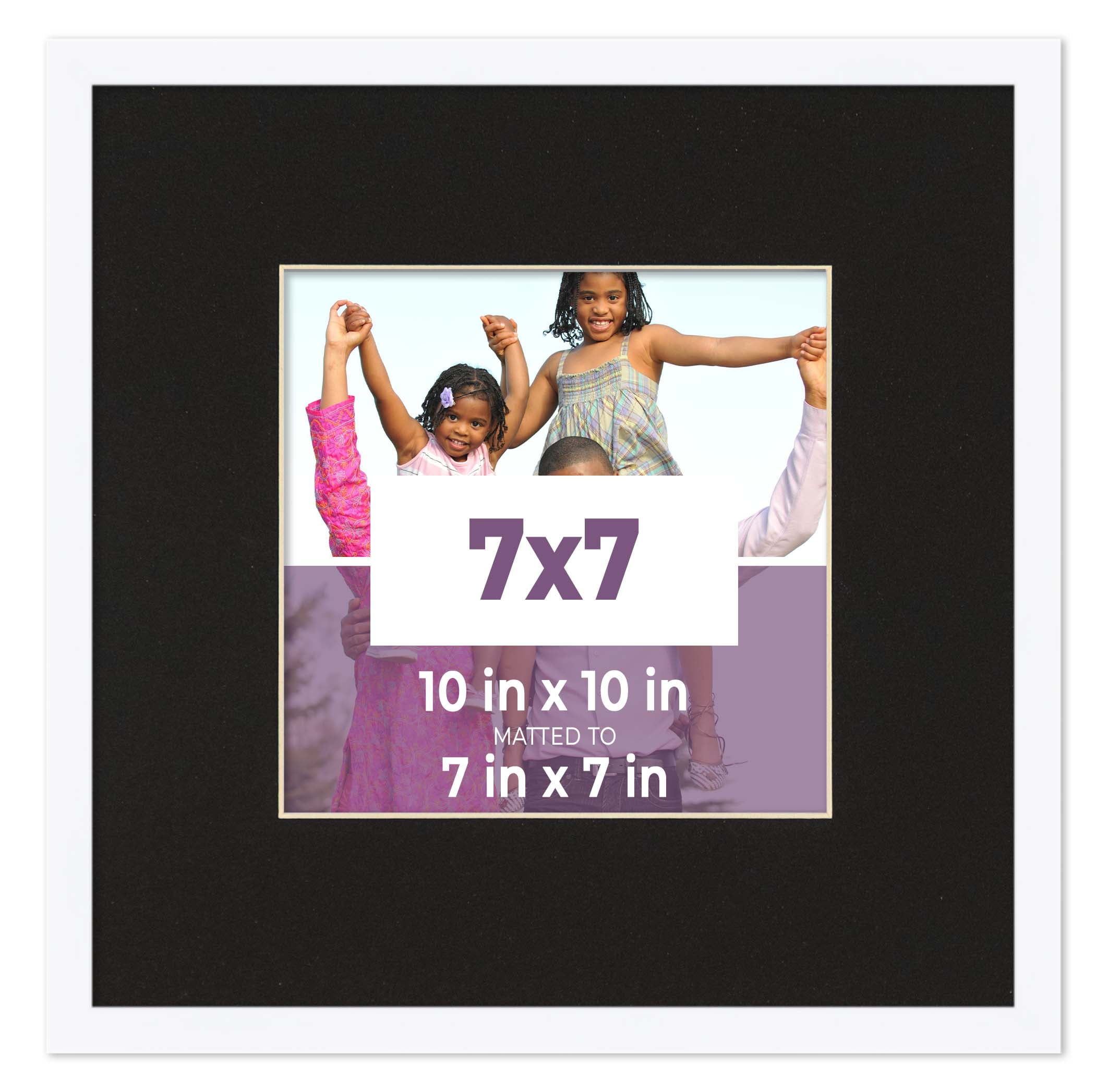 7x7 Frame White With Black Picture Mat For 7x7 Photo - White 10x10 ...