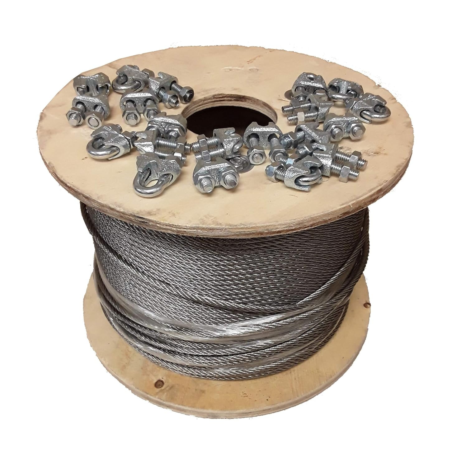 7x7 Galvanized Aircraft Cable Wire Rope 1/8" 1000 ft with 1/8" Cable ...