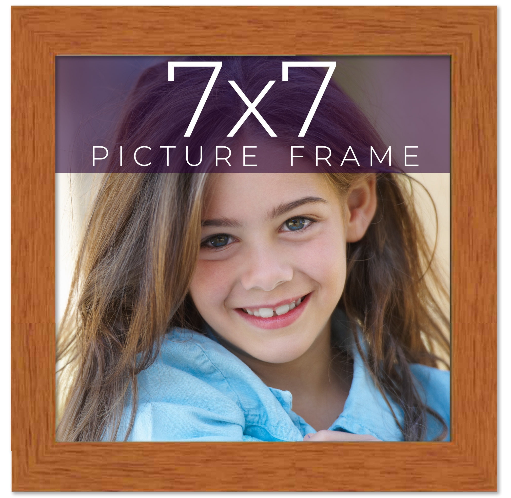 7x7 Honey Brown Real Wood Picture Frame Width 0.75 inches | Interior ...
