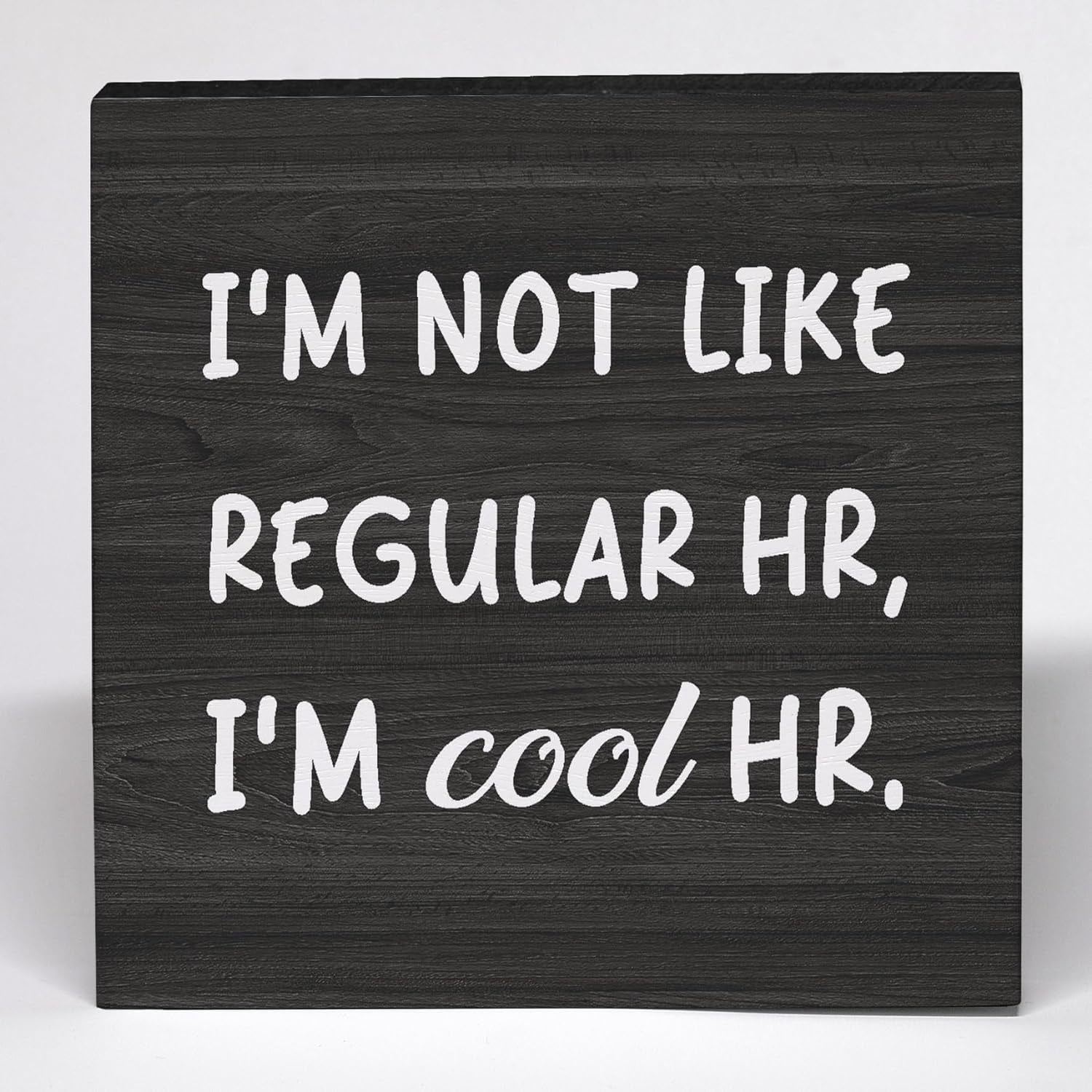 7x7 IN HR Gifts Black Office Wooden Box Sign, HR Human Resources Office ...