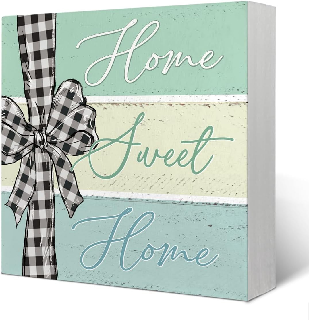 7x7 IN Home Sweet Home Sign,Spring Sign for Shelf, Spring Decorations ...