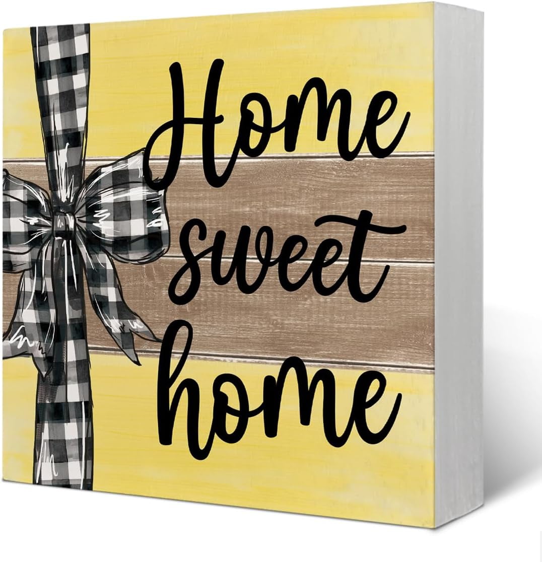 7x7 IN Home Sweet Home Sign,Spring Sign for Shelf, Spring Decorations ...