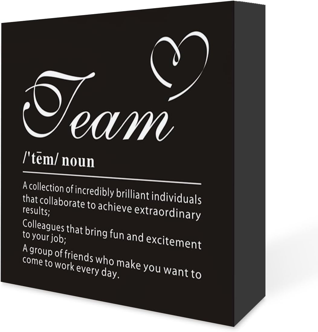 7x7 IN Inspirational Office Decor: Team Definition Sign - Office Wooden ...