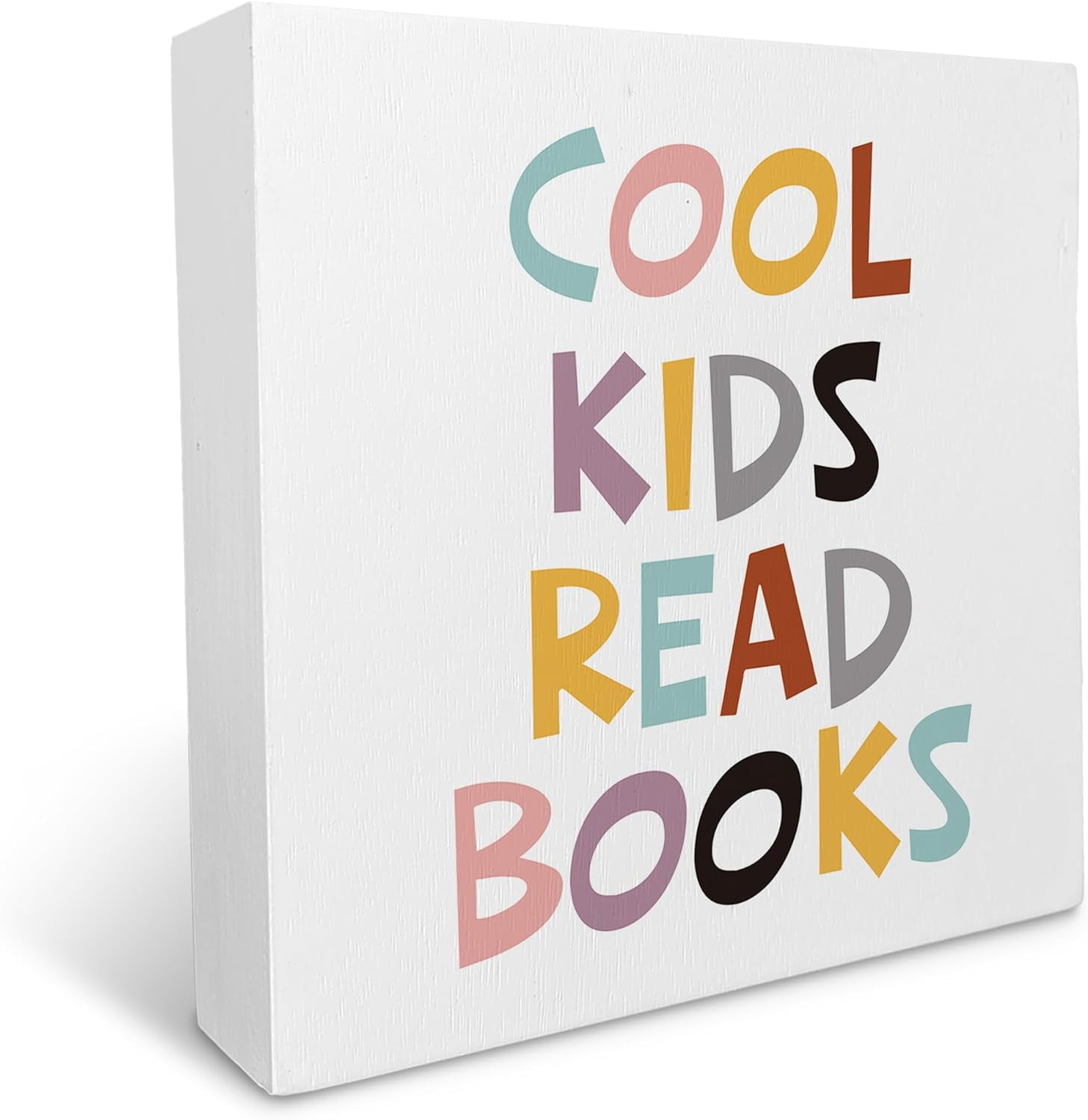7x7 IN Read Reading Corner Sign, Cool Kids Read Books Wooden Box Sign ...