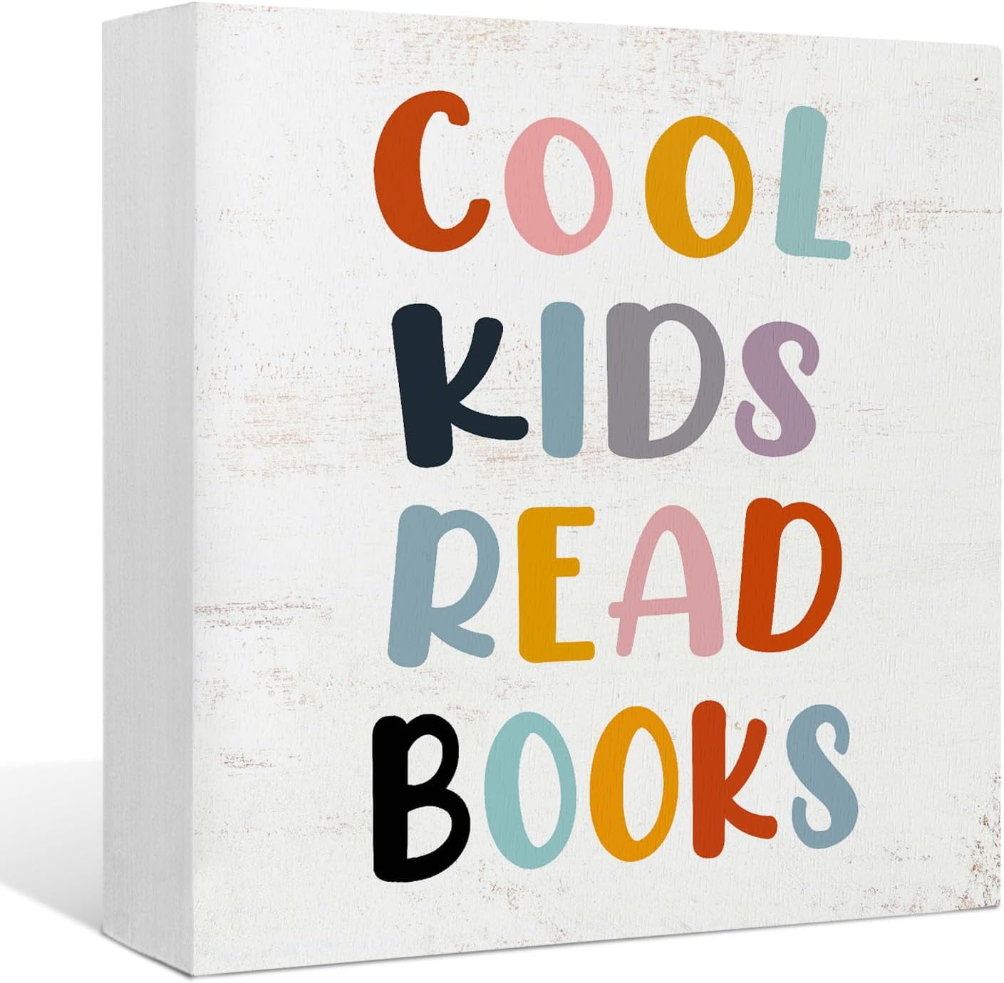 7x7 IN Read Sign,Reading Corner Sign,Cool Kids Read Books Wooden Box ...