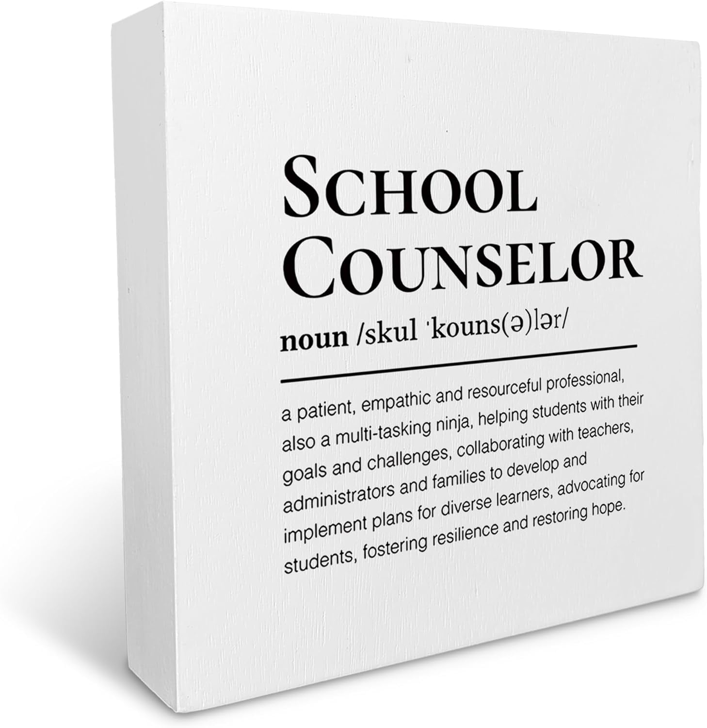 7x7 IN School Counselor Definition Wooden Box Sign,Rustic School ...