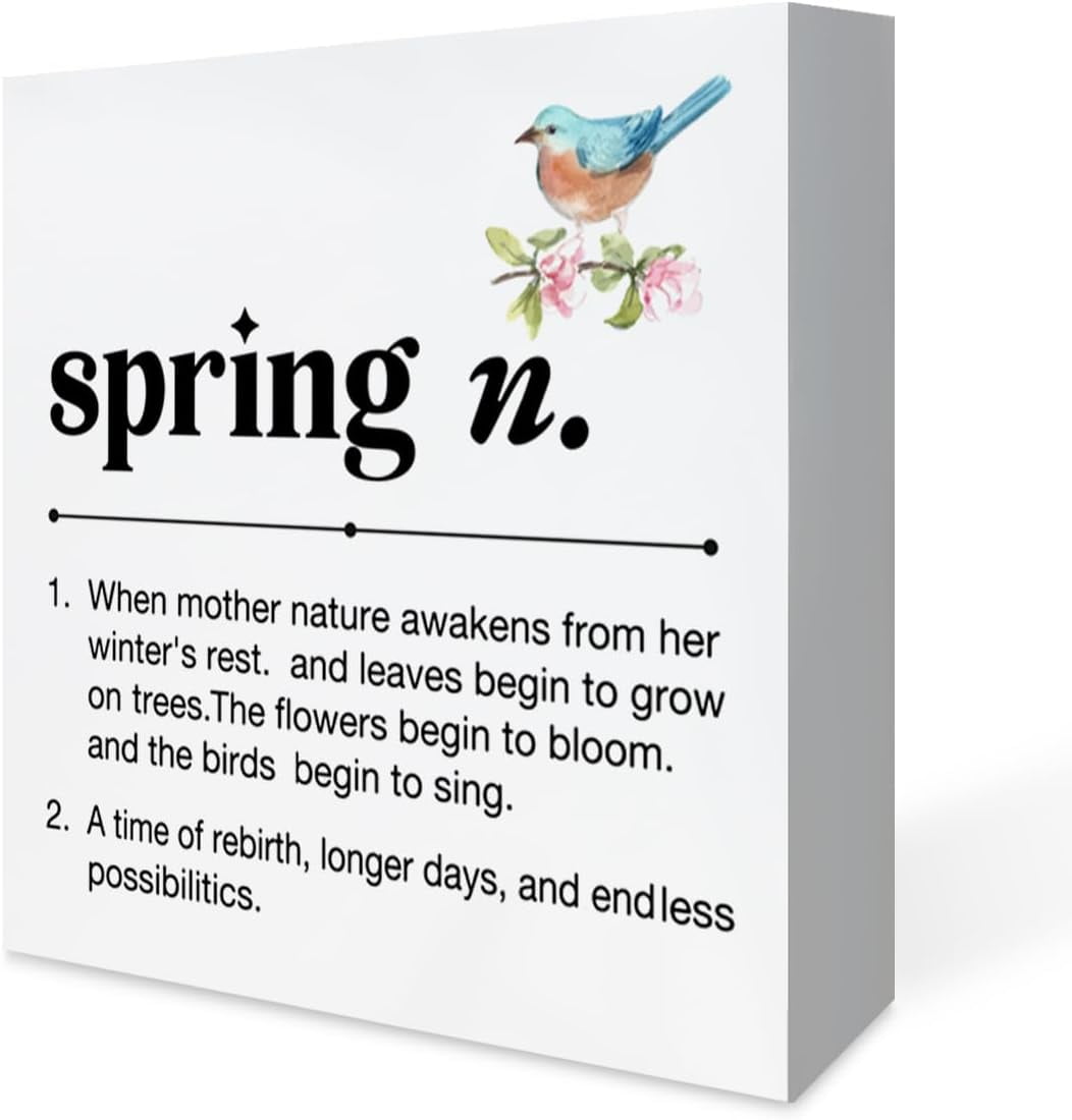 7x7 IN Spring Decor Spring Definition Wooden Sign, Farmhouse Spring ...