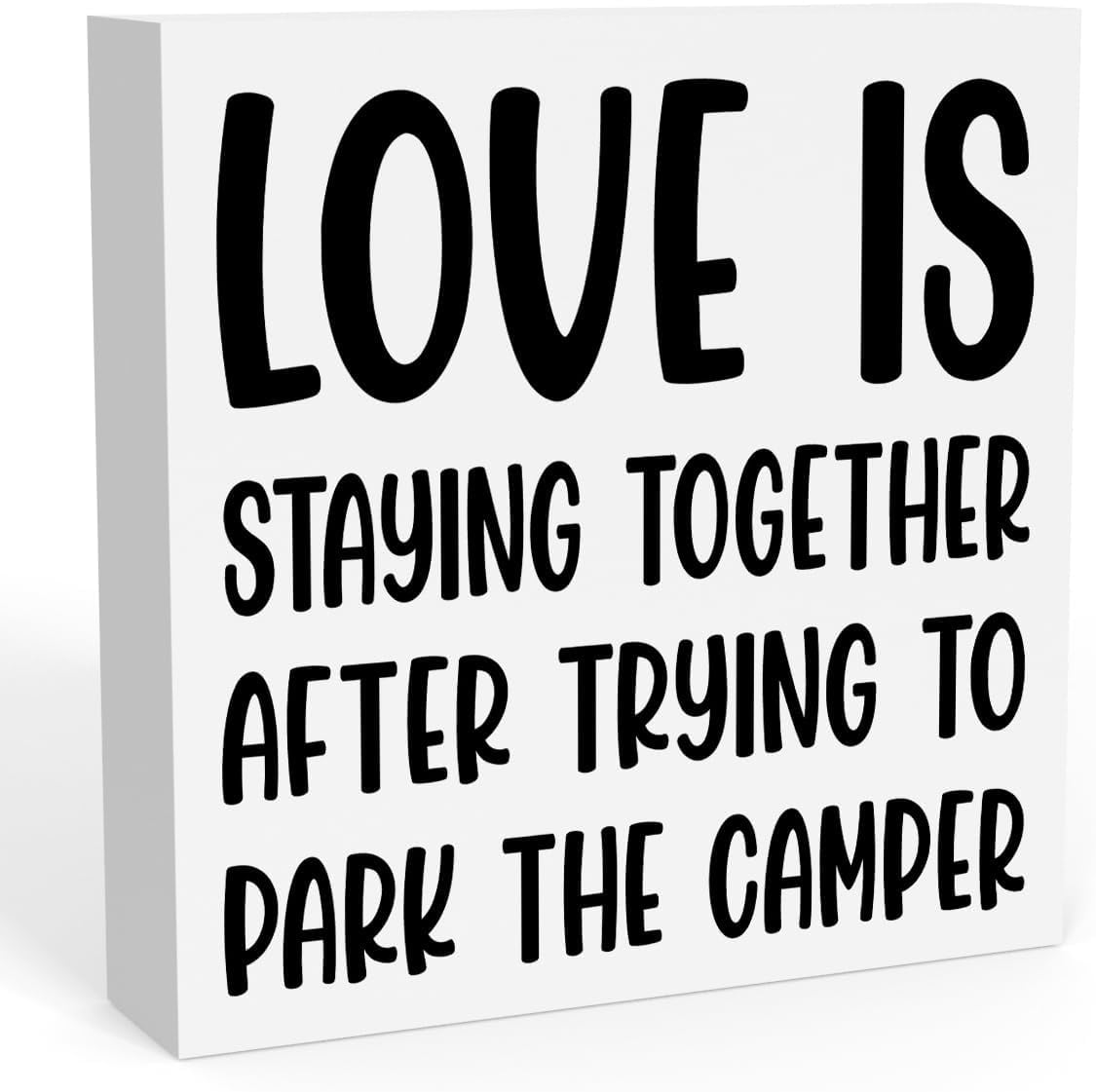7x7 inch Rustic Park the Camper Wood Box Sign, Farmhouse Camping ...