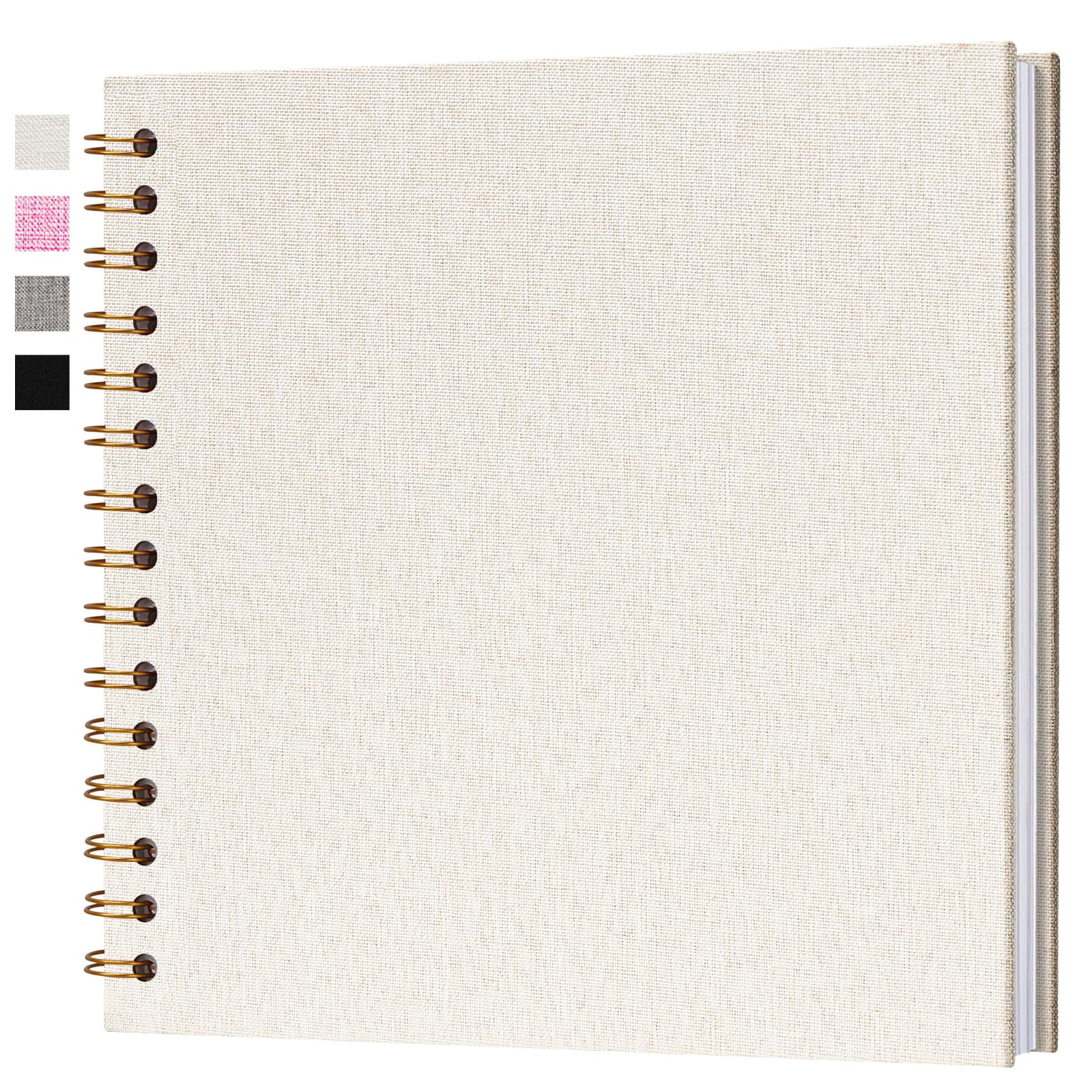 7x7 Inch Scrapbook Photo Album with Linen Cover, Hardcover White Acid ...