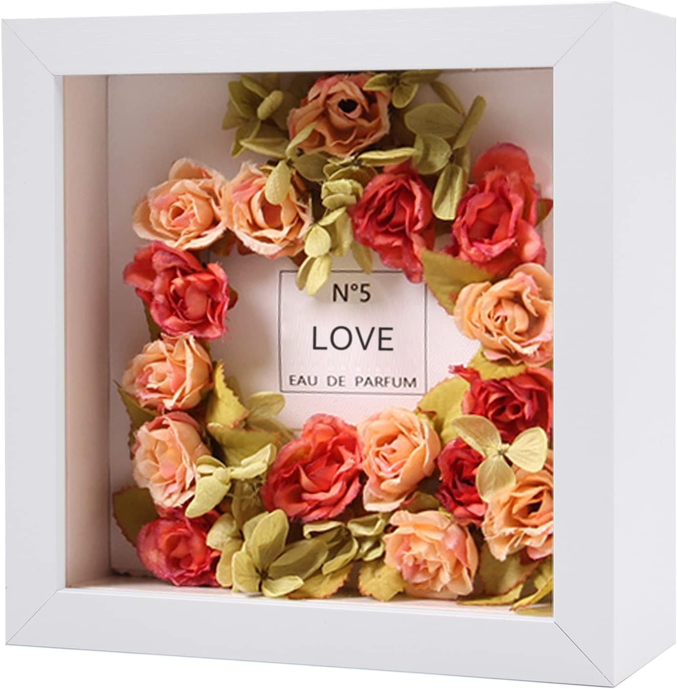7x7 Shadow Box Frame in White, Interior 2.3" Deep Shadow Box Display ...