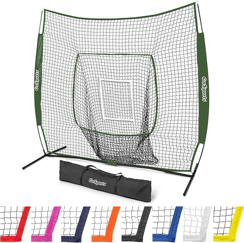 7x7 ft Baseball & Softball Batting & Pitching Net with Strike Zone ...