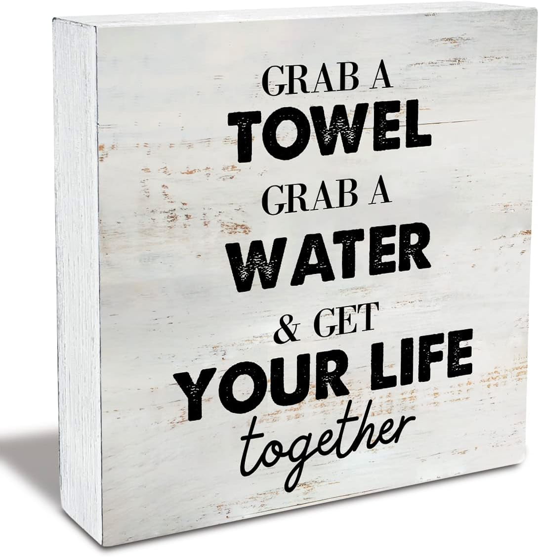 7x7 inch Rustic Get You Life Together Wood Box Sign Inspirational ...