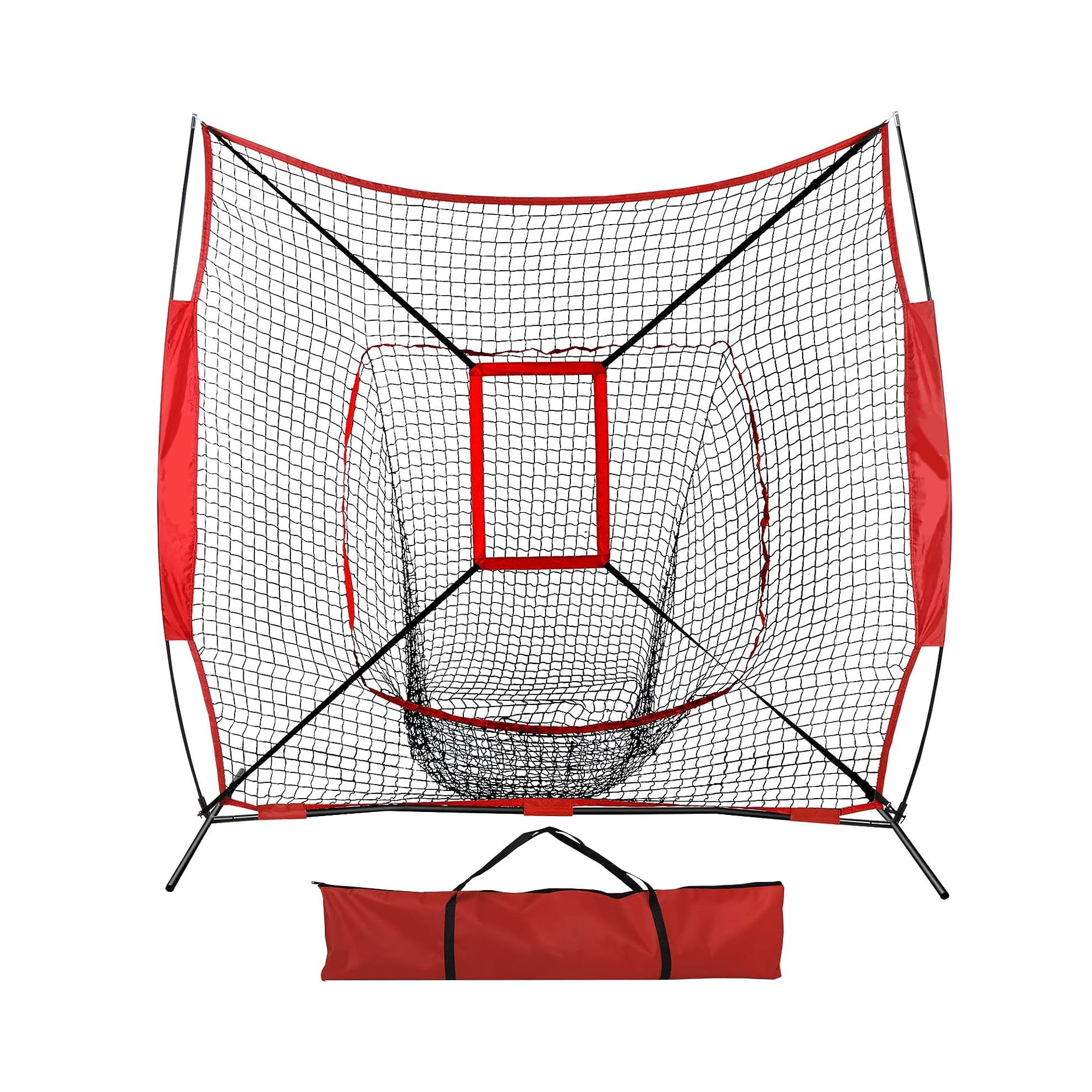 7x7ft Baseball and Softball Net Set, Baseball Hitting and Pitching ...