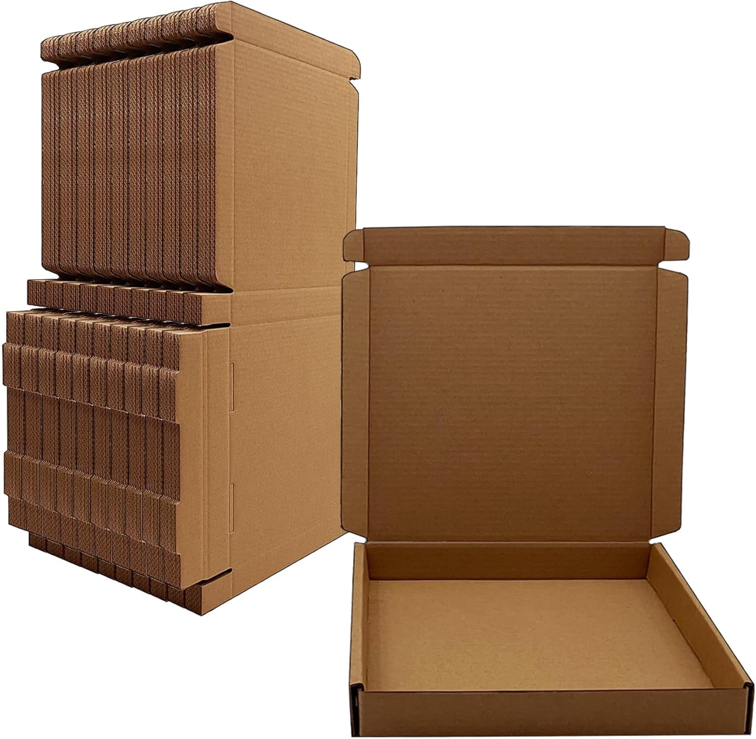 7x7x1 inch Small Shipping Boxes 50 Pack, Brown Kraft Corrugated ...