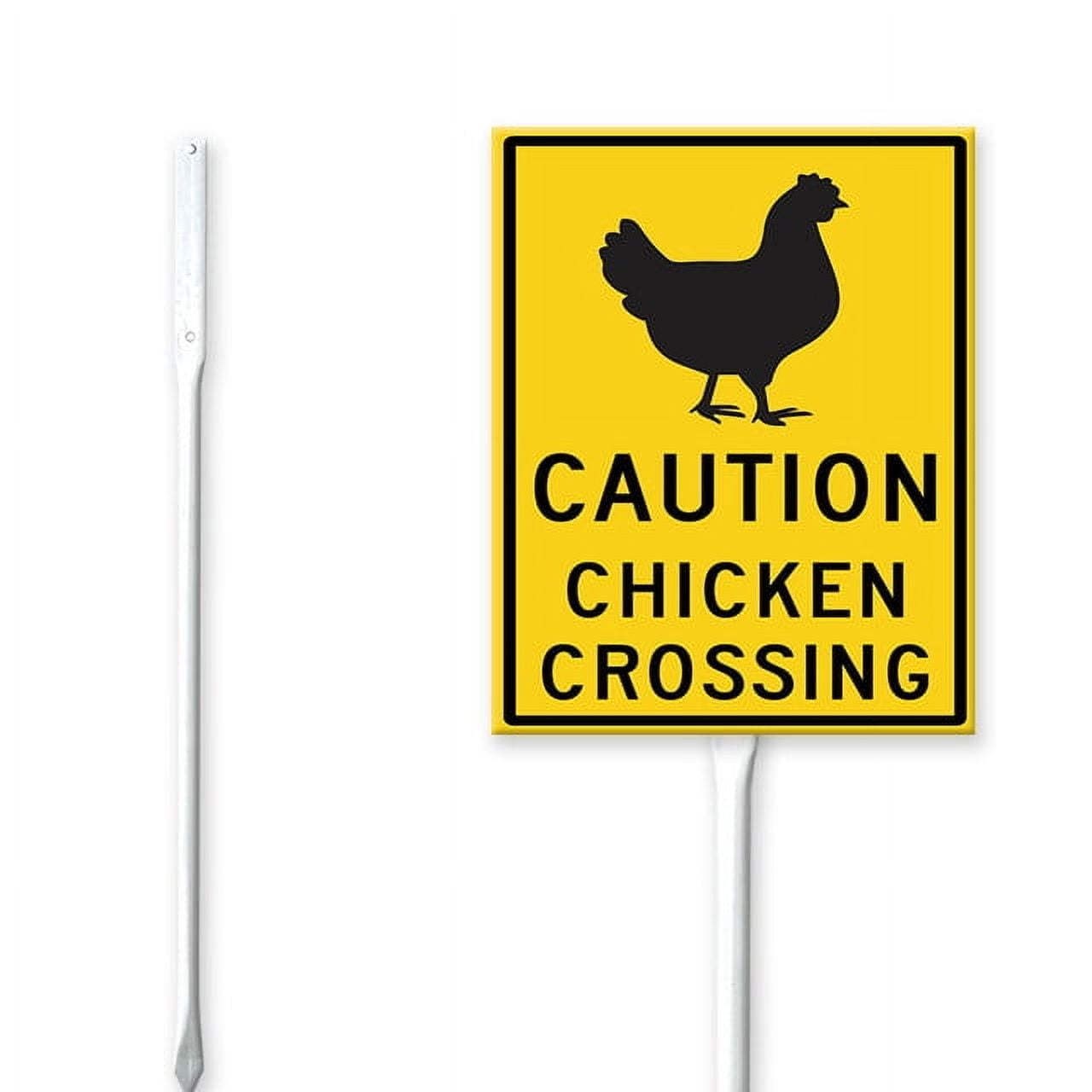 7x8.8 IN Caution - Chicken Crossing Metal Sign With Stake,Slow Sign ...