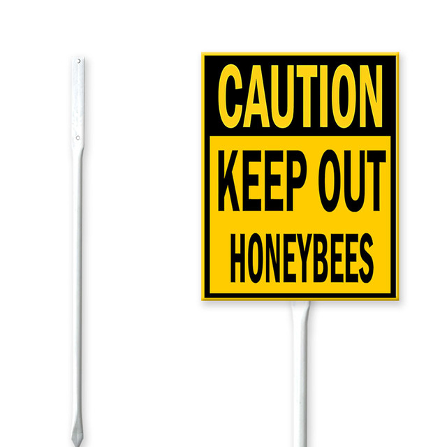 7x8.8 IN Caution, Keep Out - Honeybees Sign,Pollinator Garden Sign Save ...