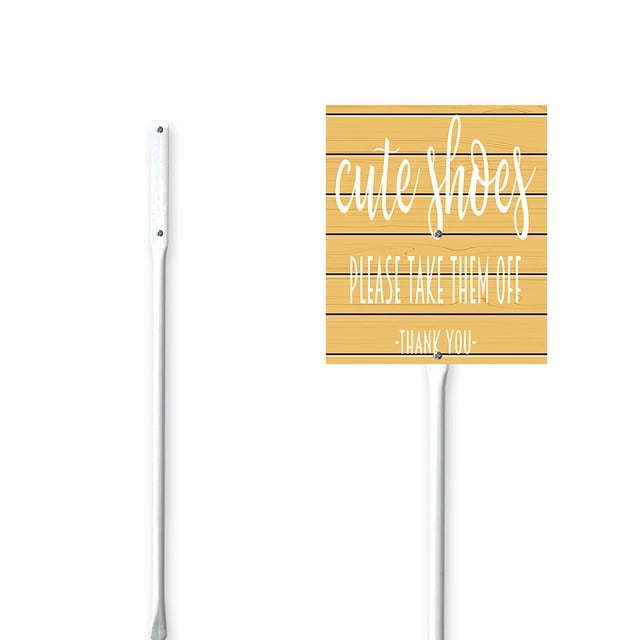 7x8.8 IN Cute Shoes Take Them Off Door Sign with Stake,Sturdy Aluminum ...