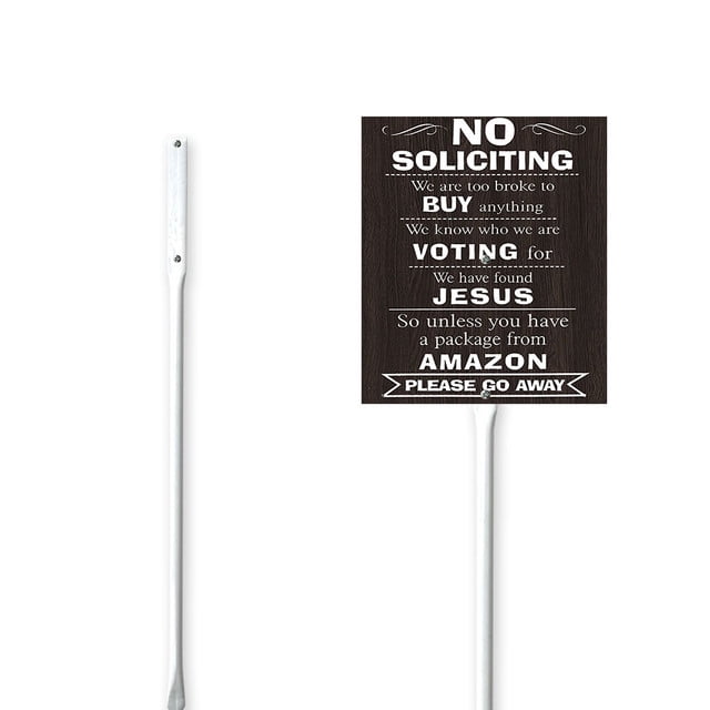 7x8.8 IN No Soliciting Yard Sign With Stake,Aluminum No Soliciting Sign ...