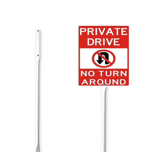 7x8.8 IN No Turn Around Sign with Metal Stakes, Rust Free Aluminum-UV ...