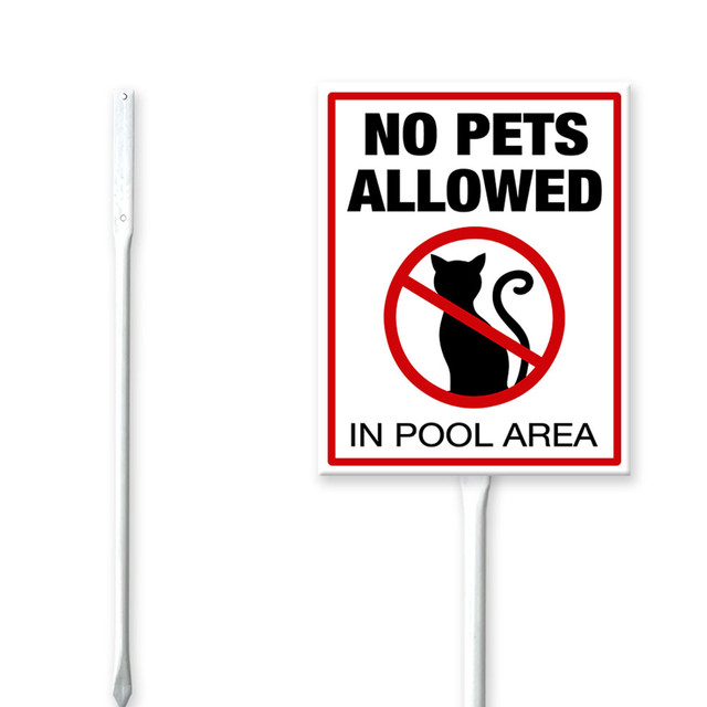 7x8.8 IN No pets allowed in pool area Pool Sign with Stakes,Fade ...