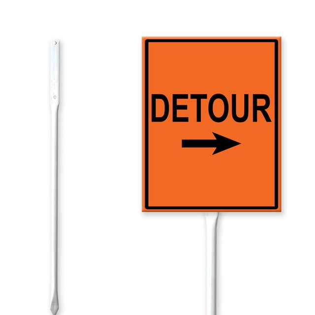 7x8.8 IN Right Arrow Detour Style Traffic Sign,Home Farm Garden Porch ...