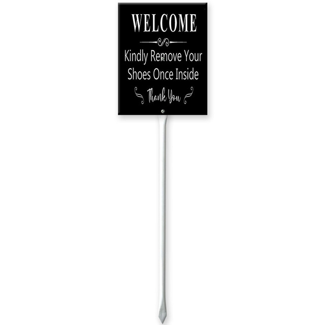 7x8.8 IN Welcome Please Remove Your Shoes Sign with Stake,No Shoes Sign ...