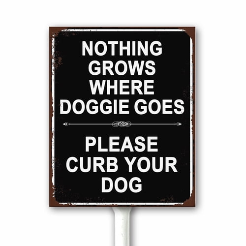 7x8.8 IN Rustic Dog Sign for Lawn, Curb Your Dogs Sign Lawn Yard Decor ...