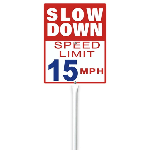 7x8.8"Traffic Signs Rust Free Aluminum Slow Down Speed Limit 15 MPH ...