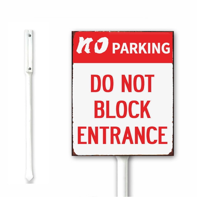 7x8.8inches Vintage Yard Sign No Parking Do Not Block Entrance Metal ...