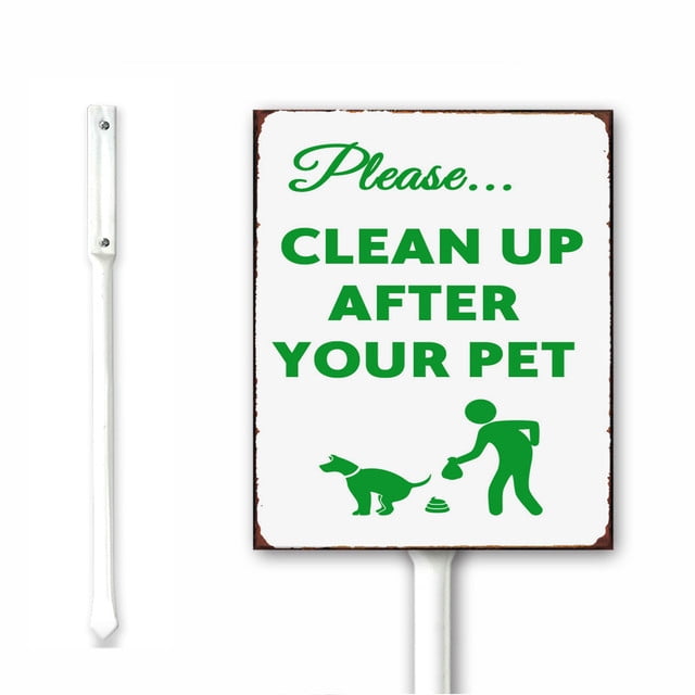 7x8.8inches Vintage Yard Sign Please Clean Up After Your Pet Sign No ...