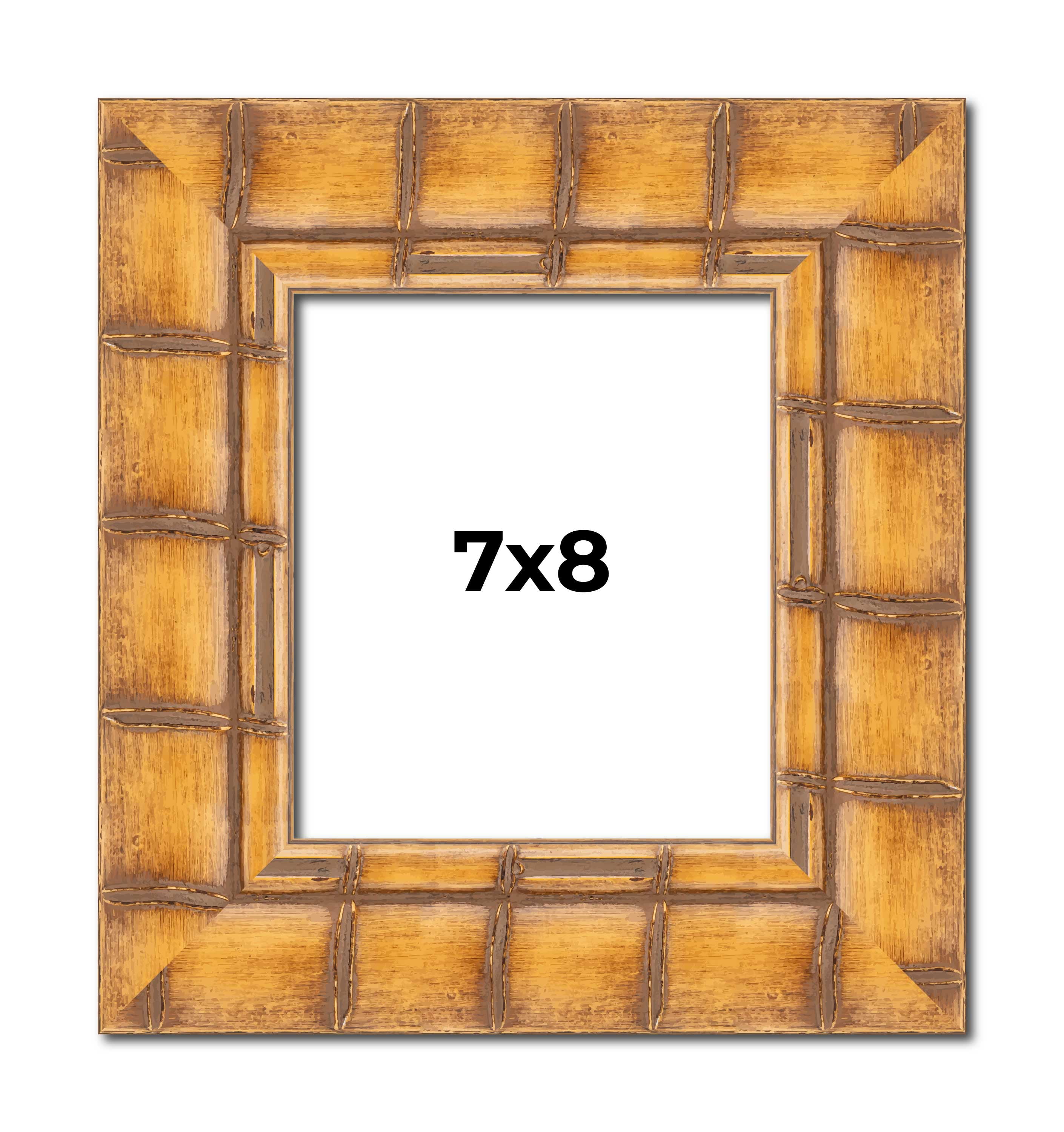 7x8 Frame Beige Real Wood Picture Frame Width 3 inches | Interior Frame ...